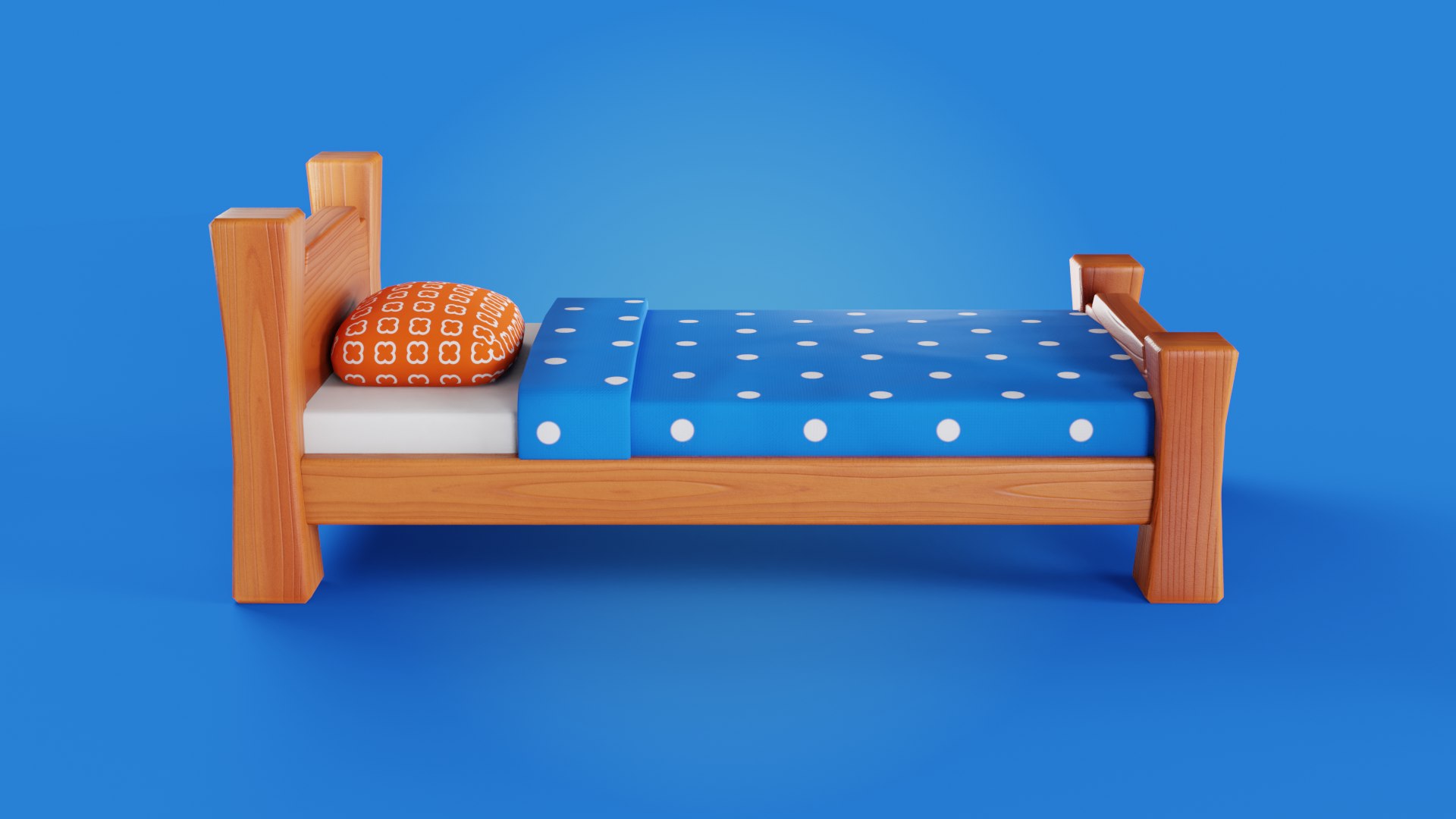 3D Model STYLIZED WOODEN BED - 3 COLOR VARIATION - TurboSquid 1751401
