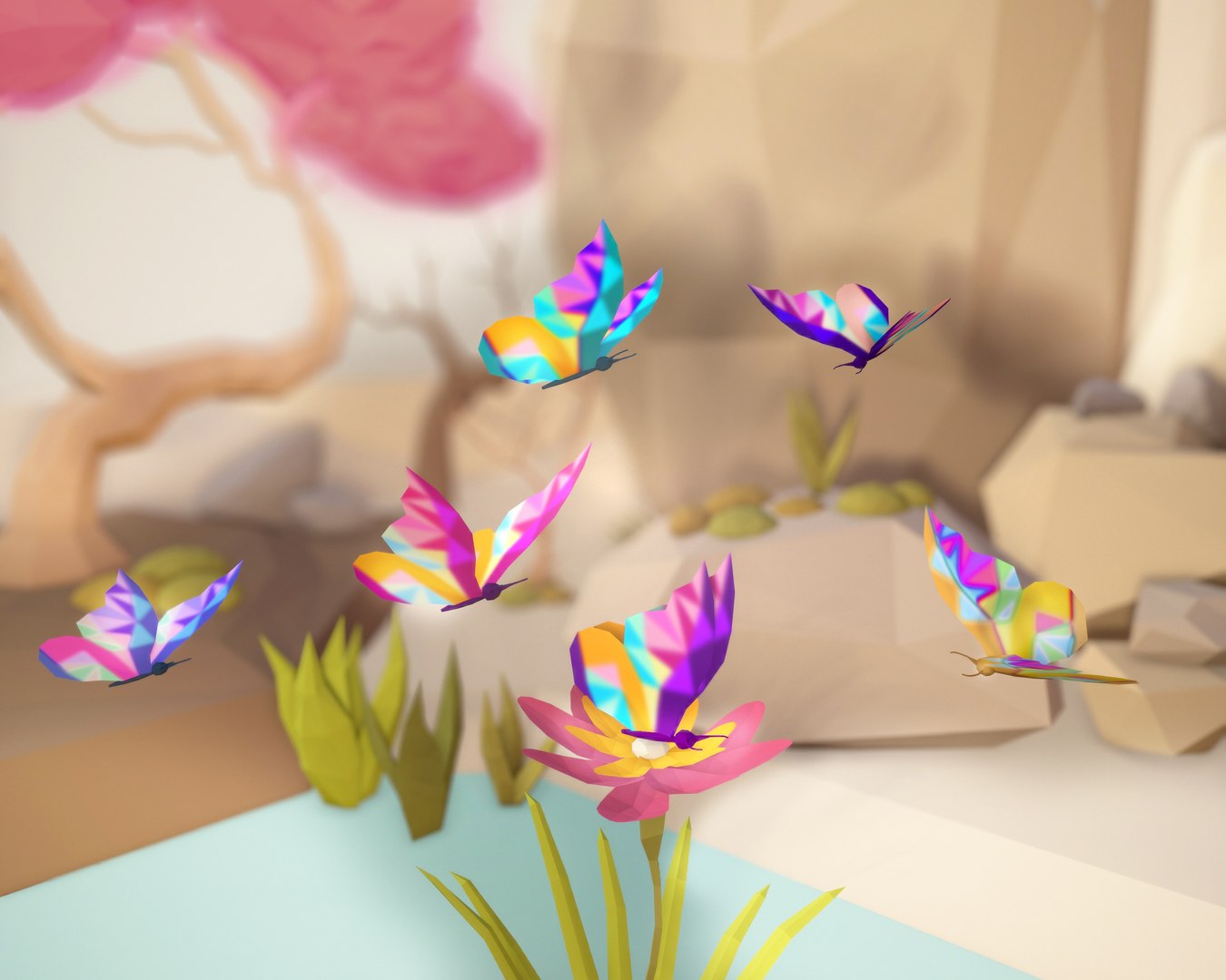 Cartoon Butterfly Collection -LOW POLY 3D Model - TurboSquid 1942848