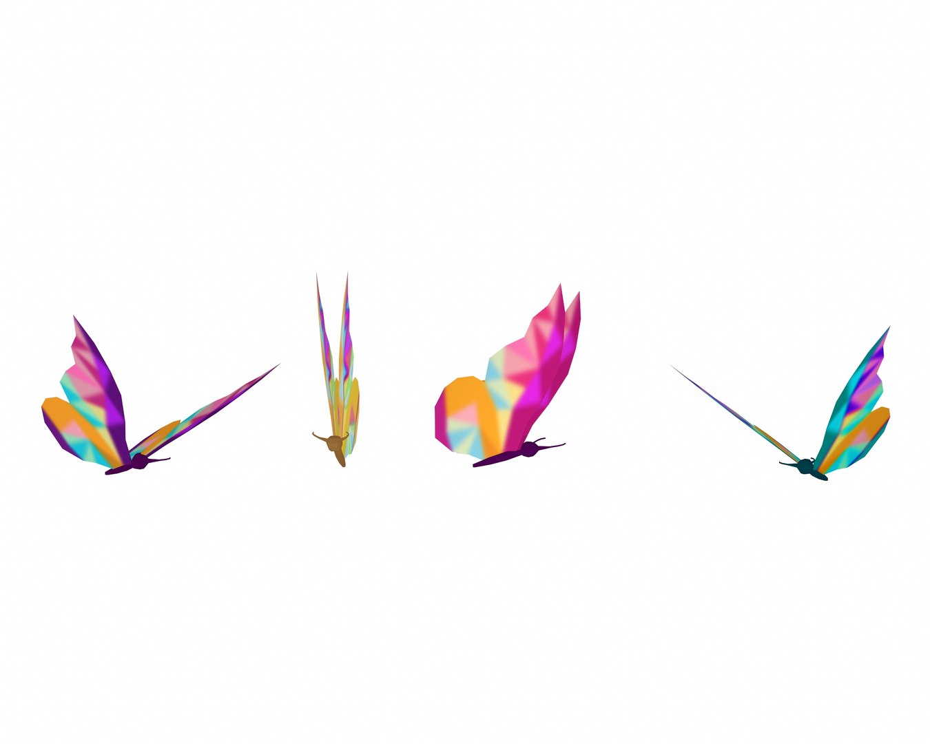 Cartoon Butterfly Collection -LOW POLY 3D Model - TurboSquid 1942848