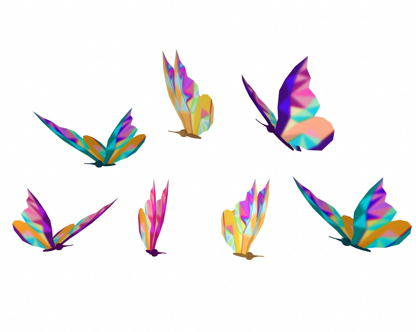 Cartoon Butterfly Collection -LOW POLY 3D Model - TurboSquid 1942848