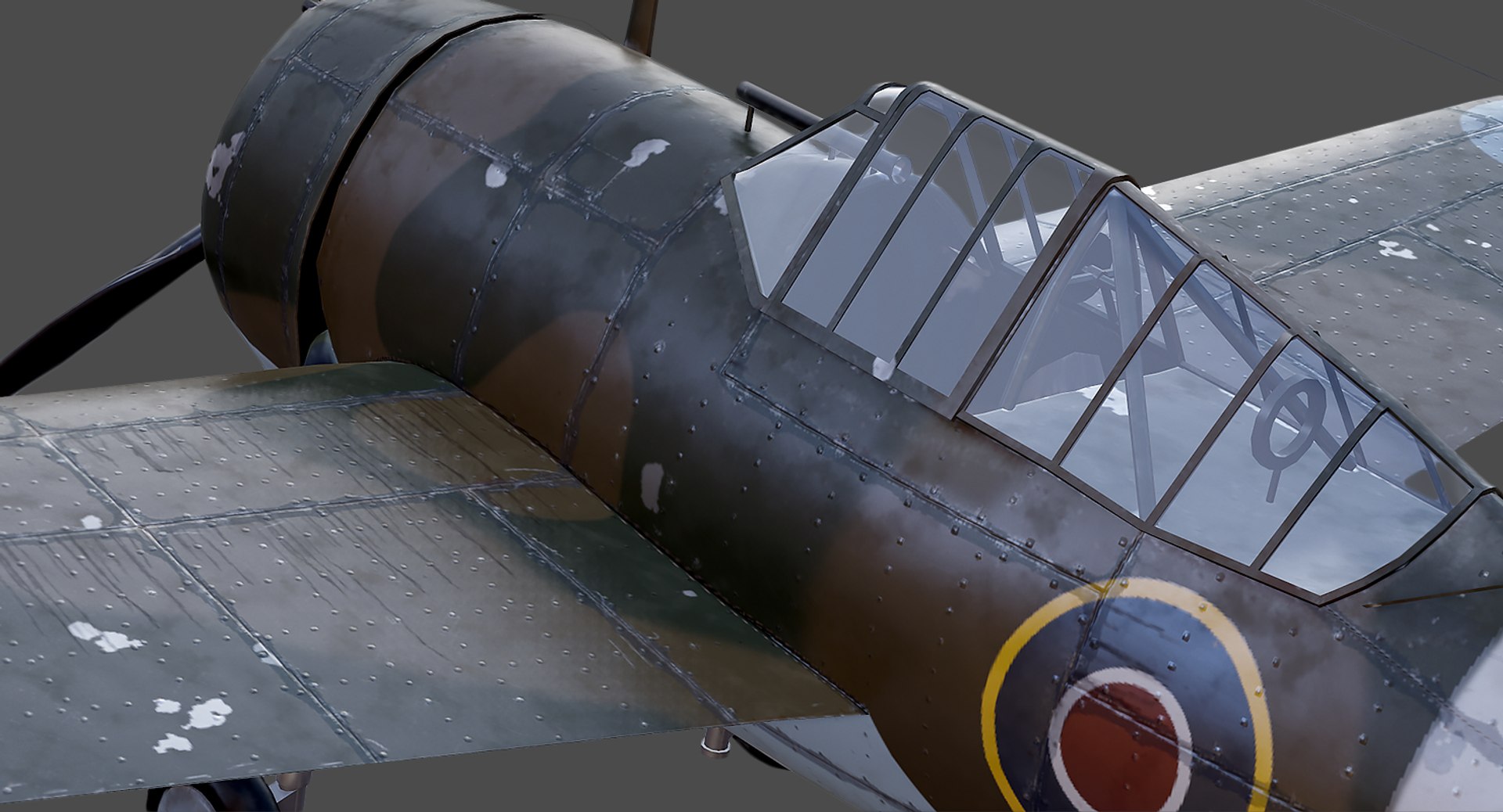 American F2a Buffalo Real-time 3d Model