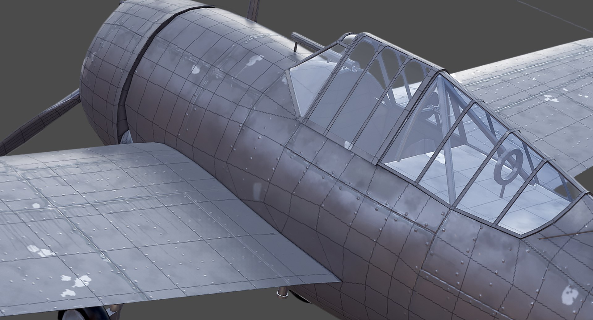 American F2a Buffalo Real-time 3d Model