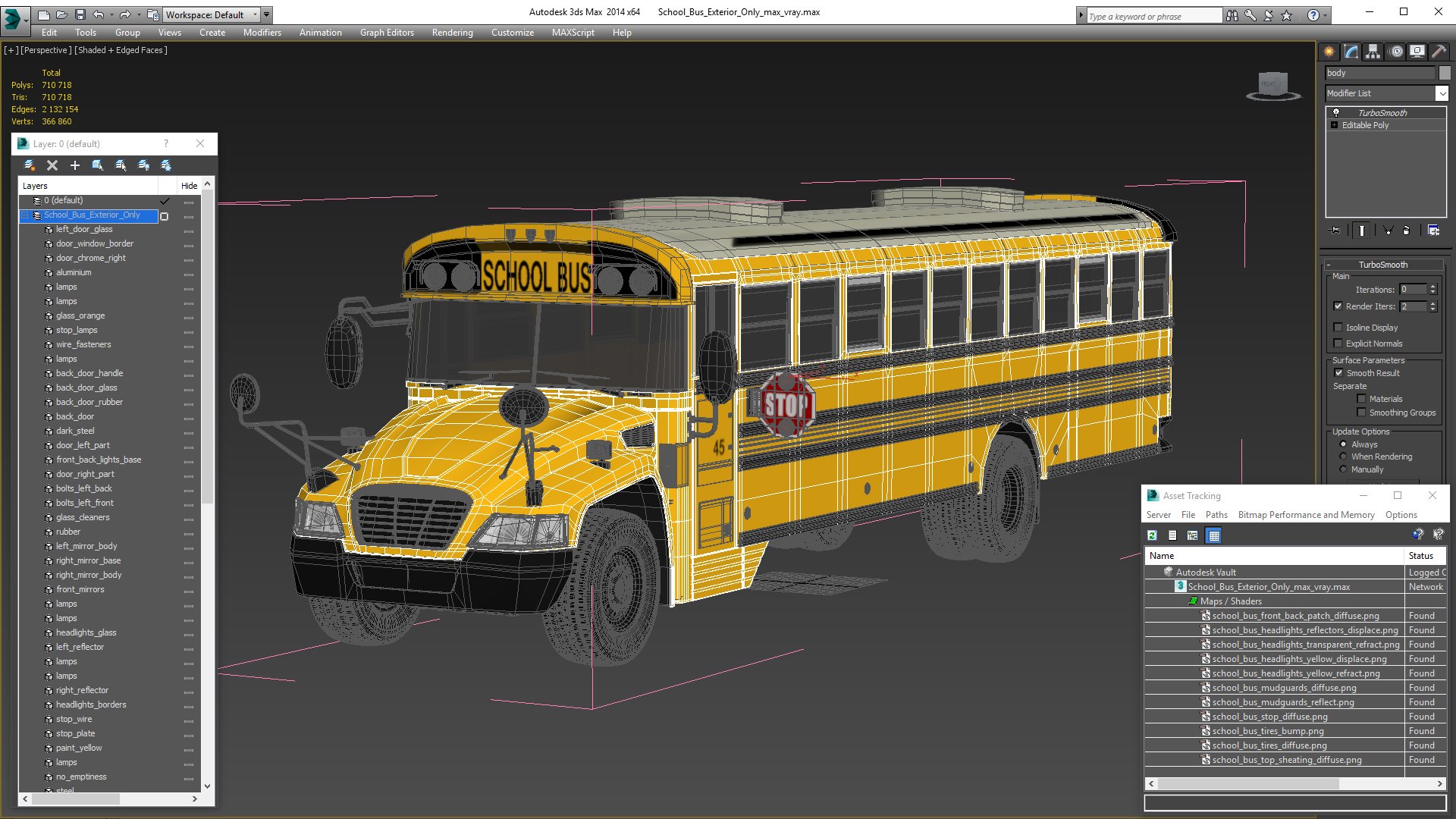 3D School Bus Exterior Only - TurboSquid 1768490
