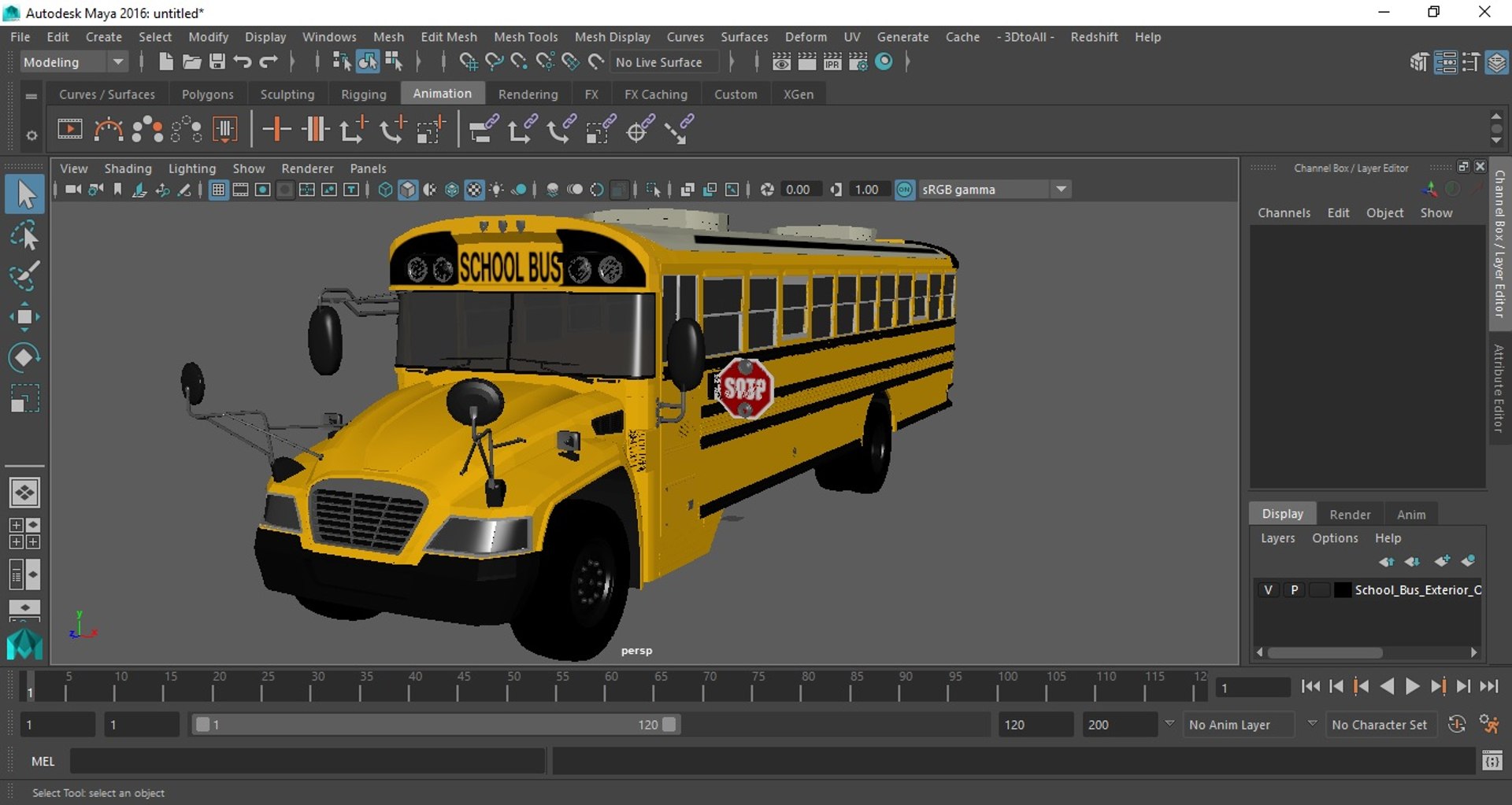 3D School Bus Exterior Only - TurboSquid 1768490