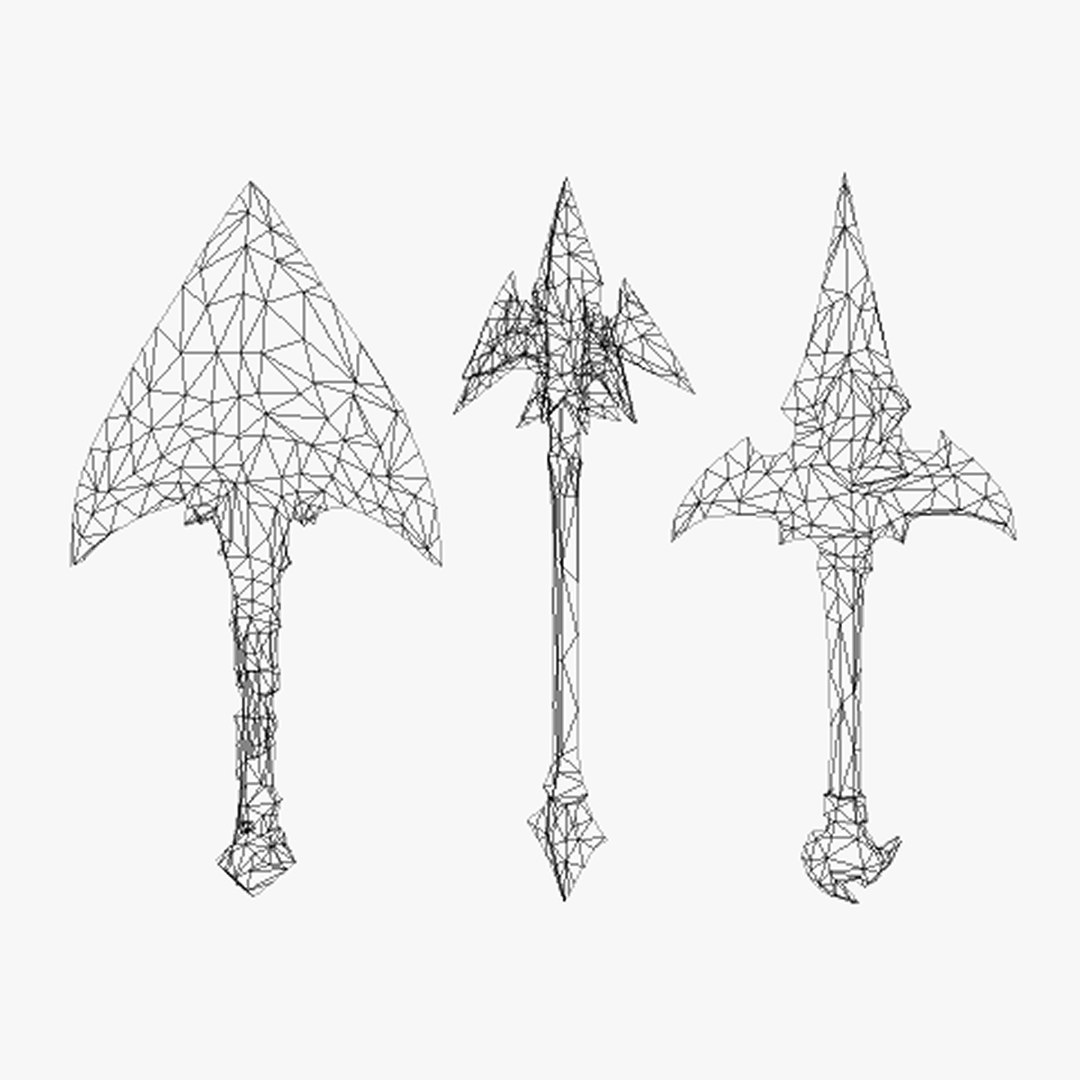 3D 3D Model Spear 3Set Weapons/Lance/LowPoly/Fantasy/RPG - TurboSquid 2400487