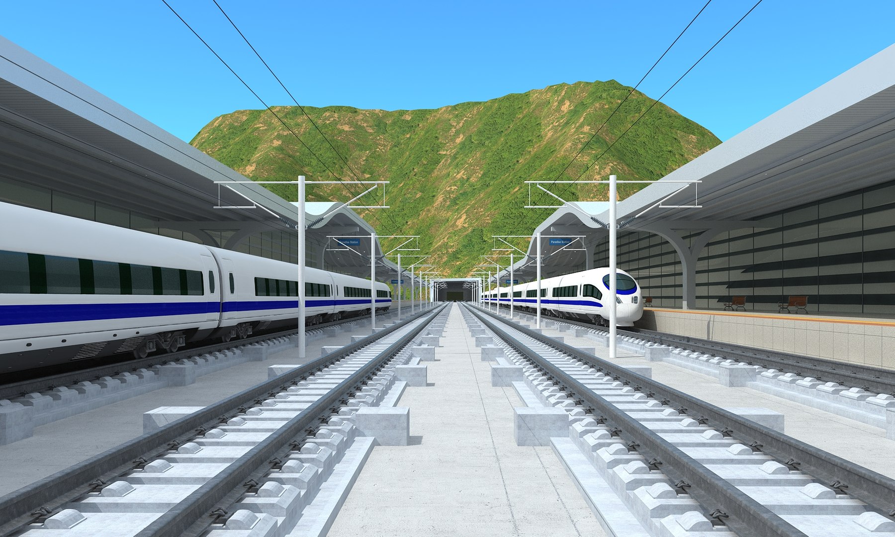 3D Train Station 01 - TurboSquid 2112369
