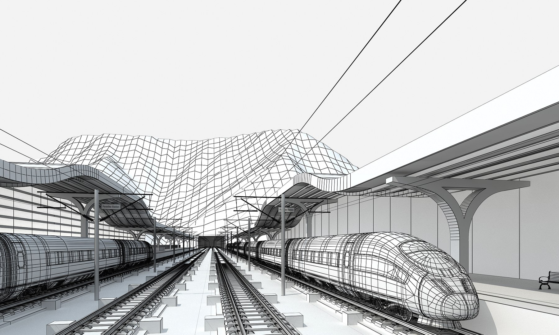 3D Train Station 01 - TurboSquid 2112369