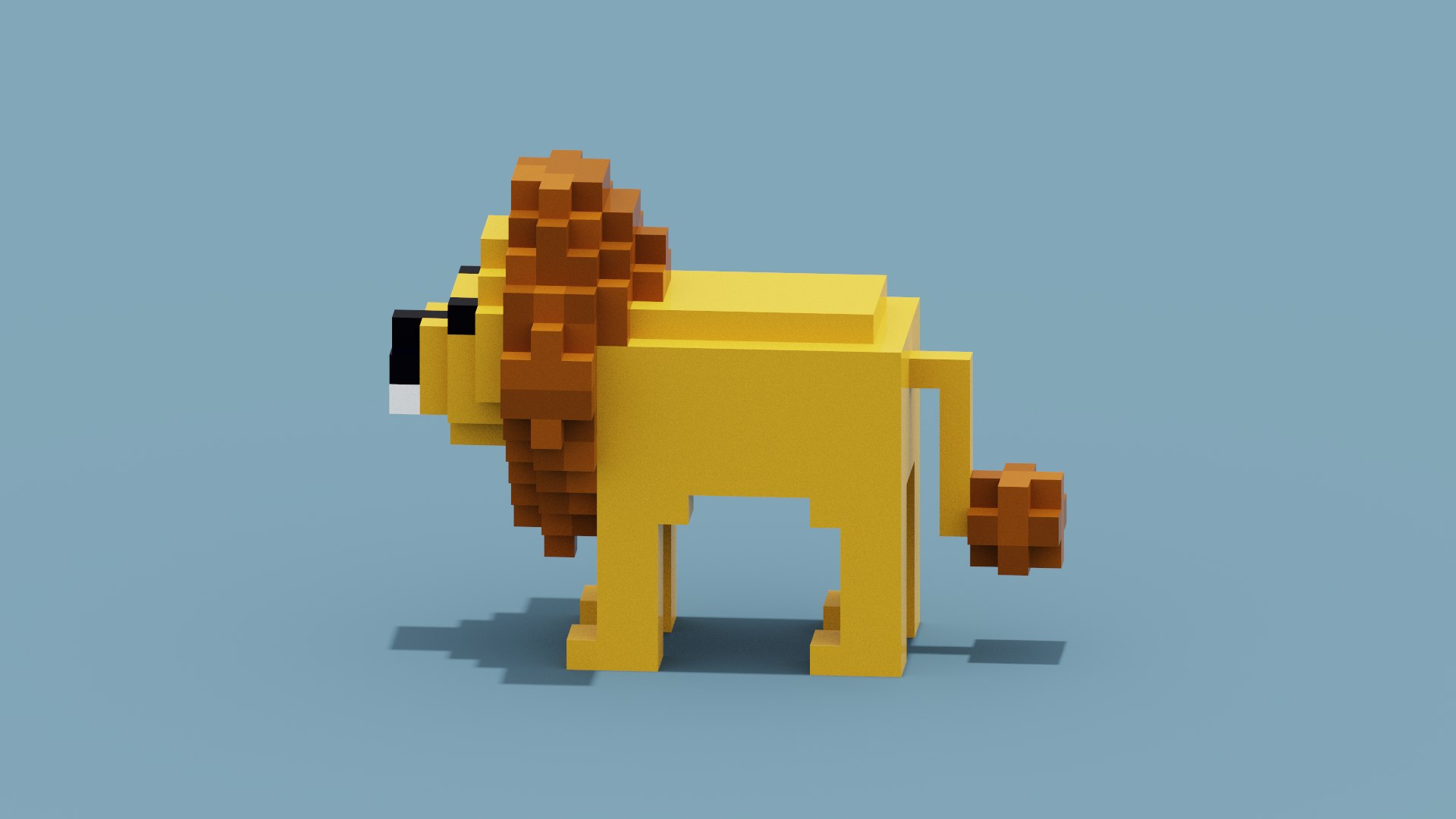 Voxel Lion Model - TurboSquid 1926584