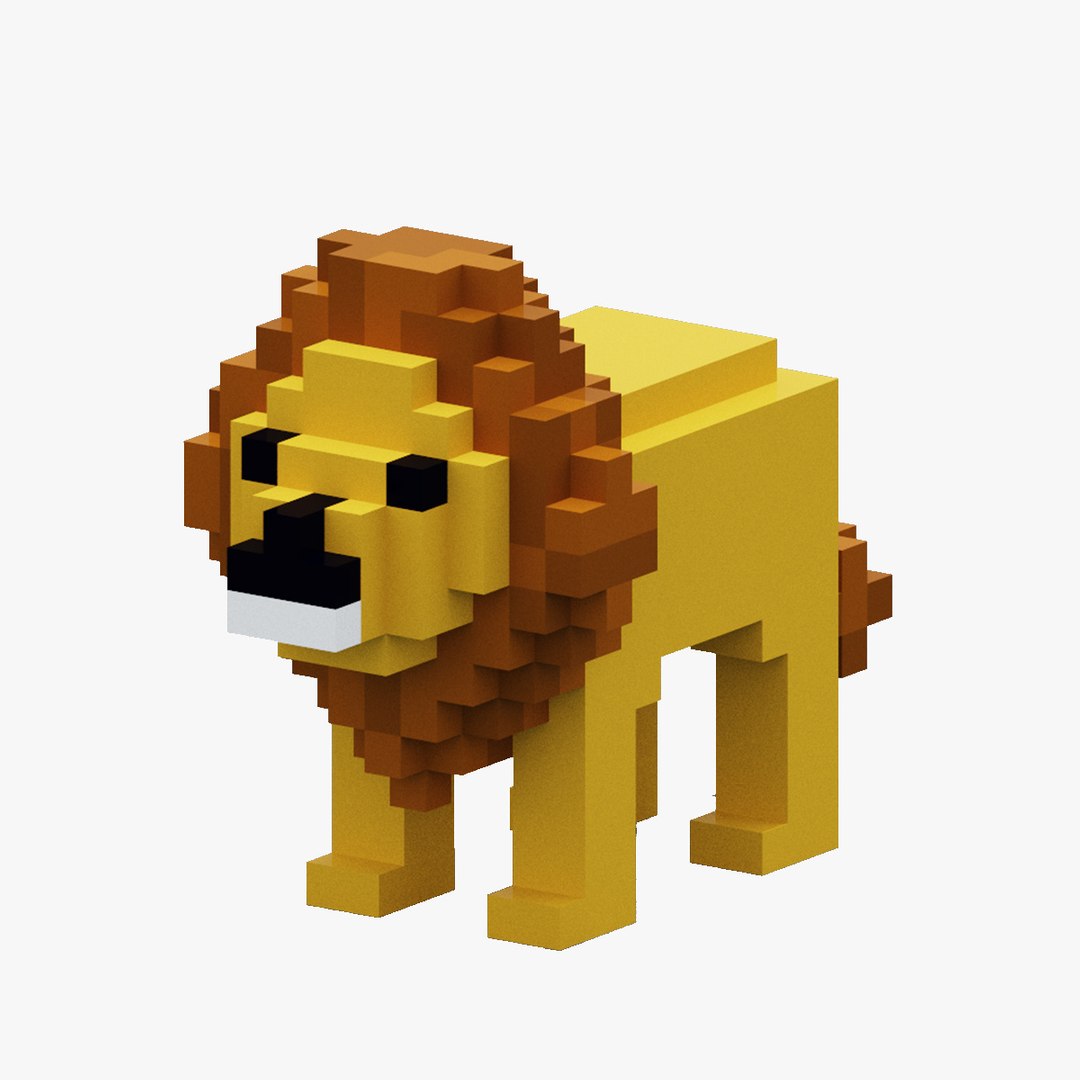 Voxel Lion Model - TurboSquid 1926584