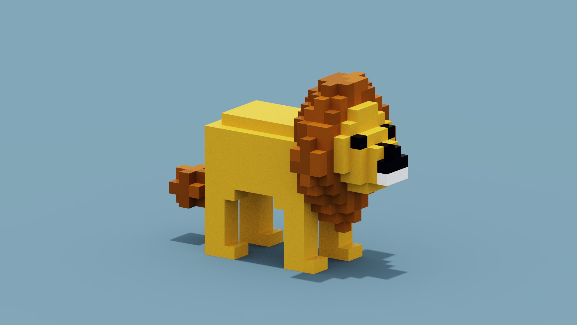 Voxel Lion Model - TurboSquid 1926584