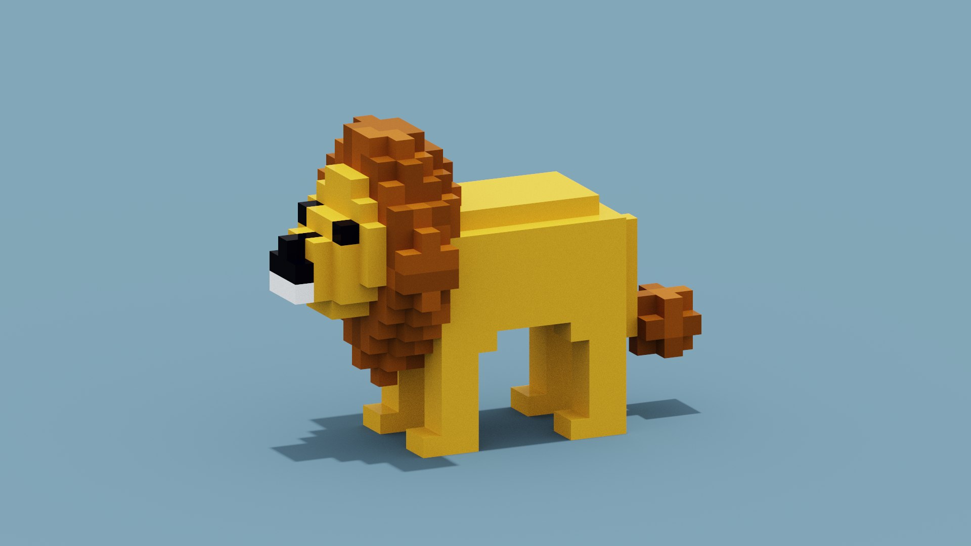 Voxel Lion Model - TurboSquid 1926584