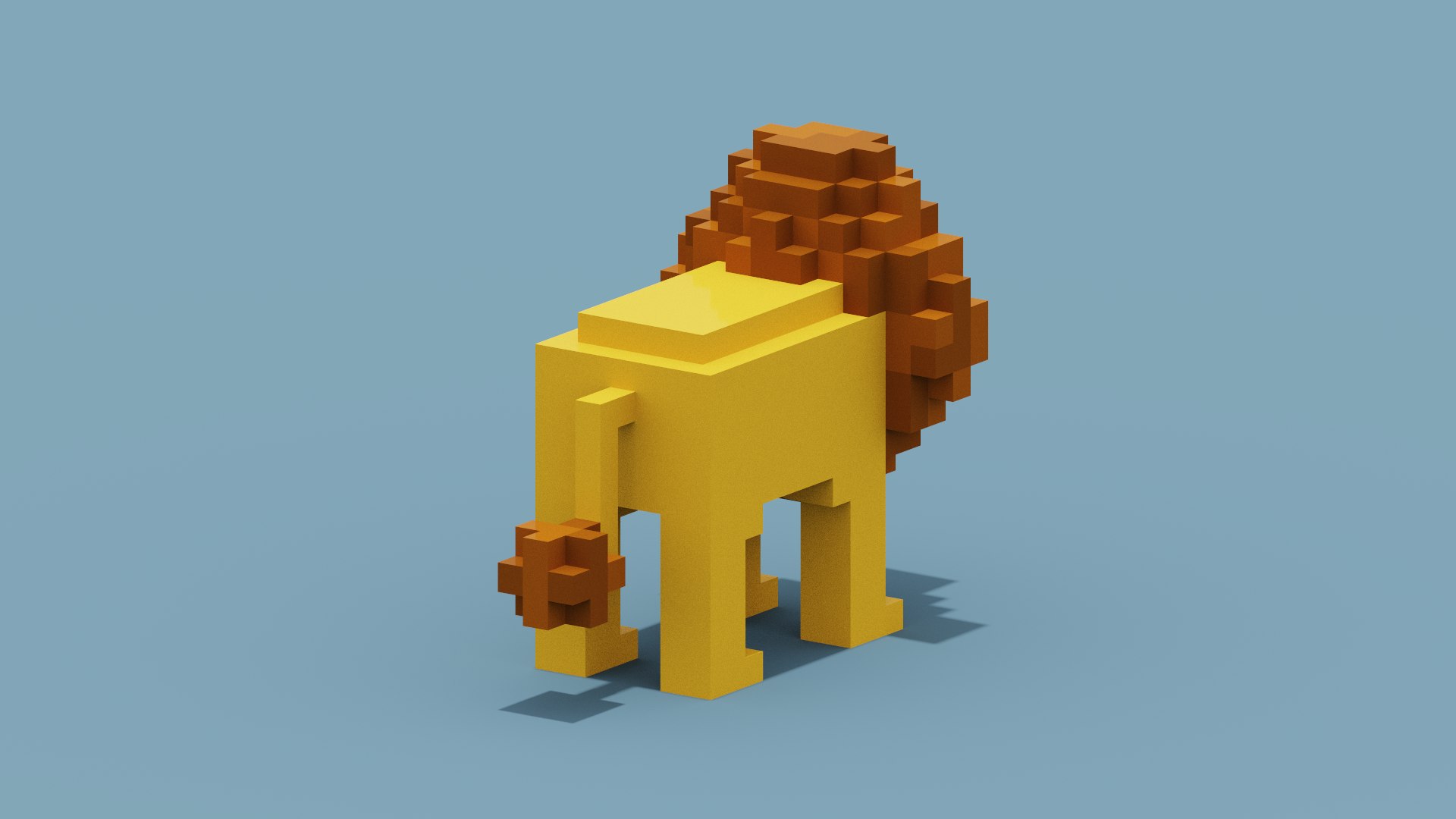 Voxel Lion Model - TurboSquid 1926584