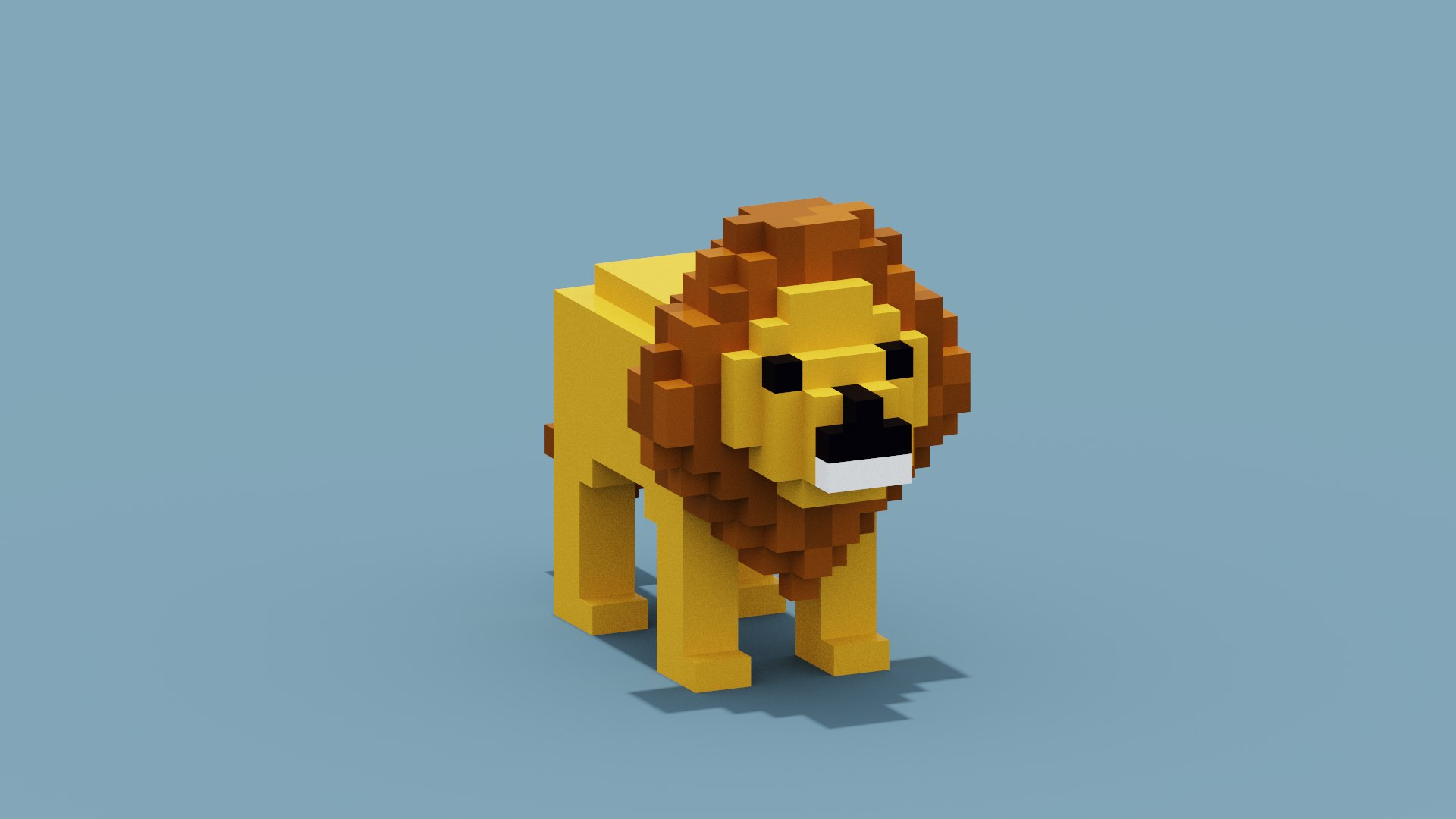 Voxel Lion Model - TurboSquid 1926584