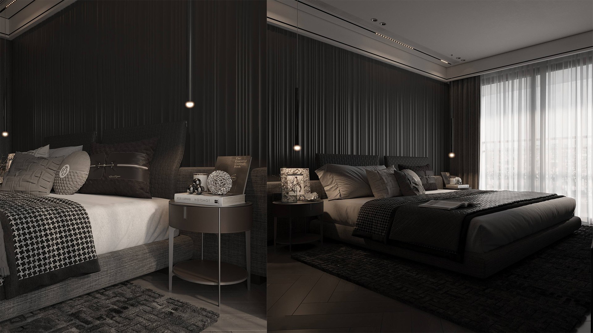3D Dark Elegance Retreat - Master Bedroom - Sneechvn - MAX FBX OBJ SKP Simlab Collada Blender ...