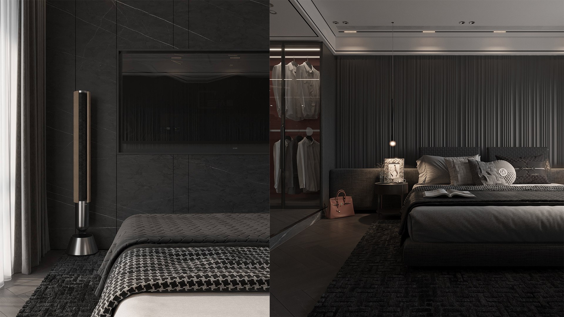 3D Dark Elegance Retreat - Master Bedroom - Sneechvn - MAX FBX OBJ SKP Simlab Collada Blender ...