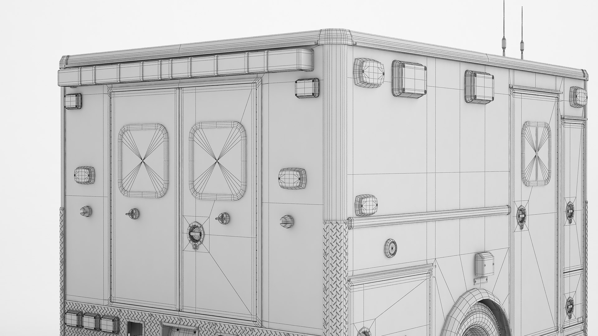 3D ambulance cabin car model - TurboSquid 1577361