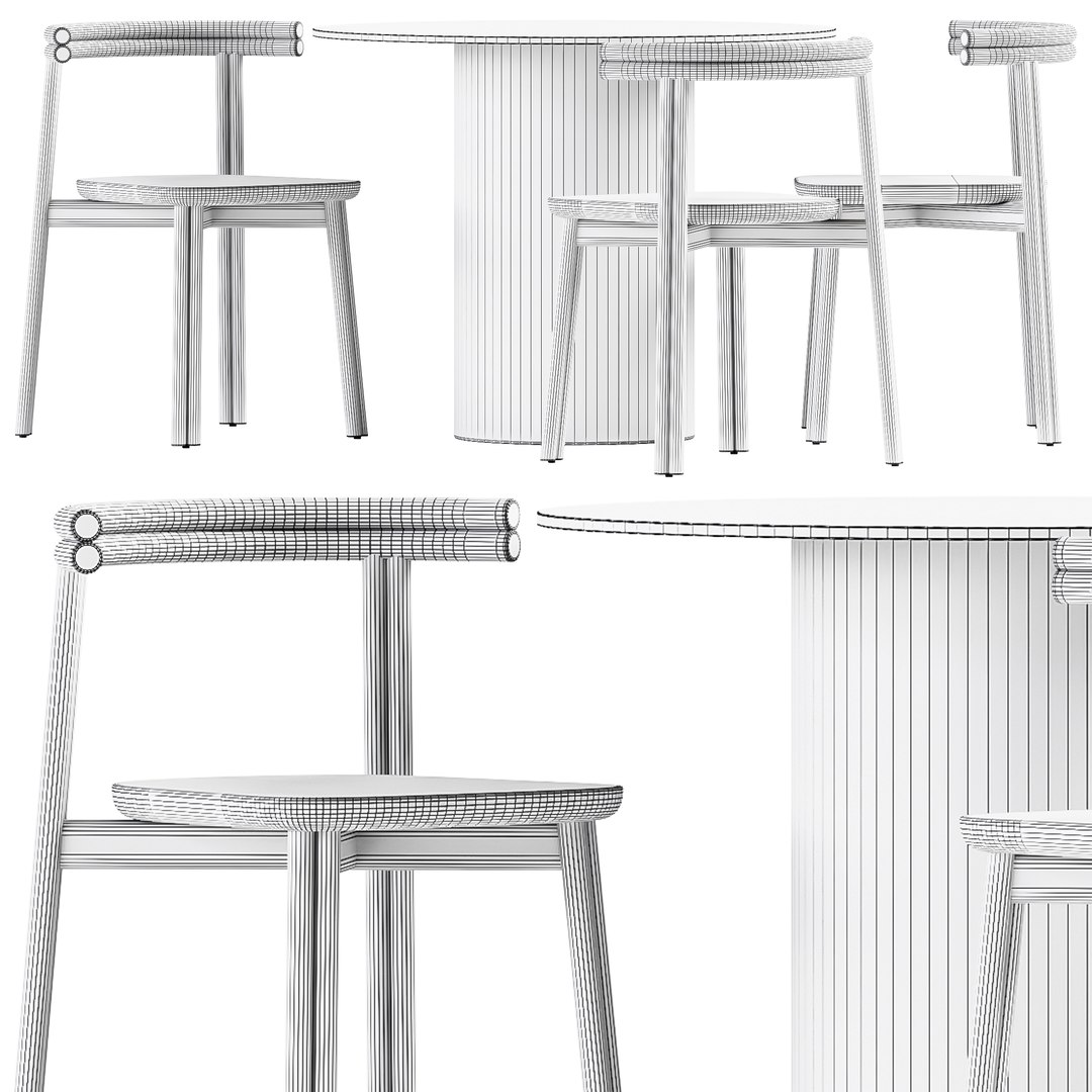 3D Dial Dining Table And Twill Chair By DesignByThem Model - TurboSquid ...