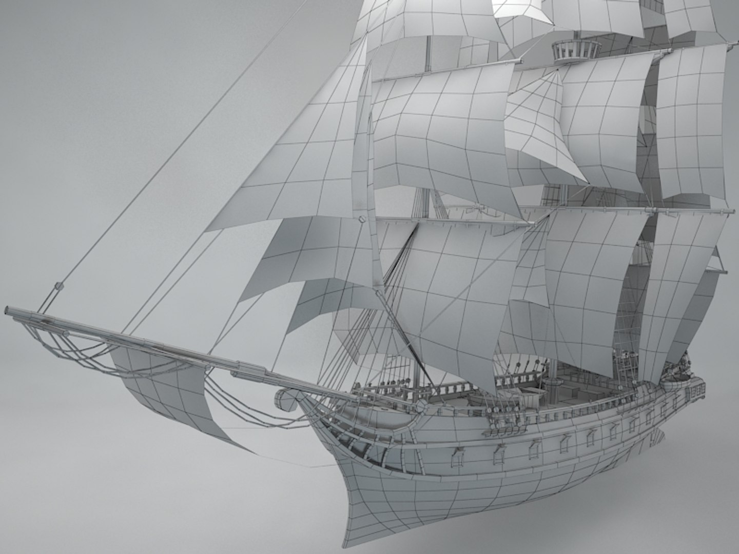 3D Unwrapped Brigantine - TurboSquid 1268444