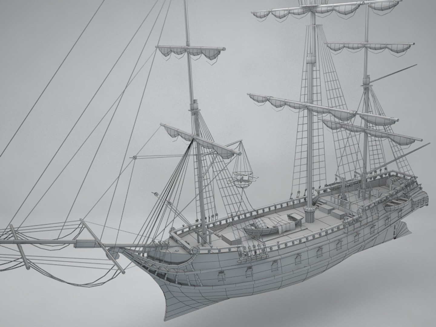 3D Unwrapped Brigantine - TurboSquid 1268444