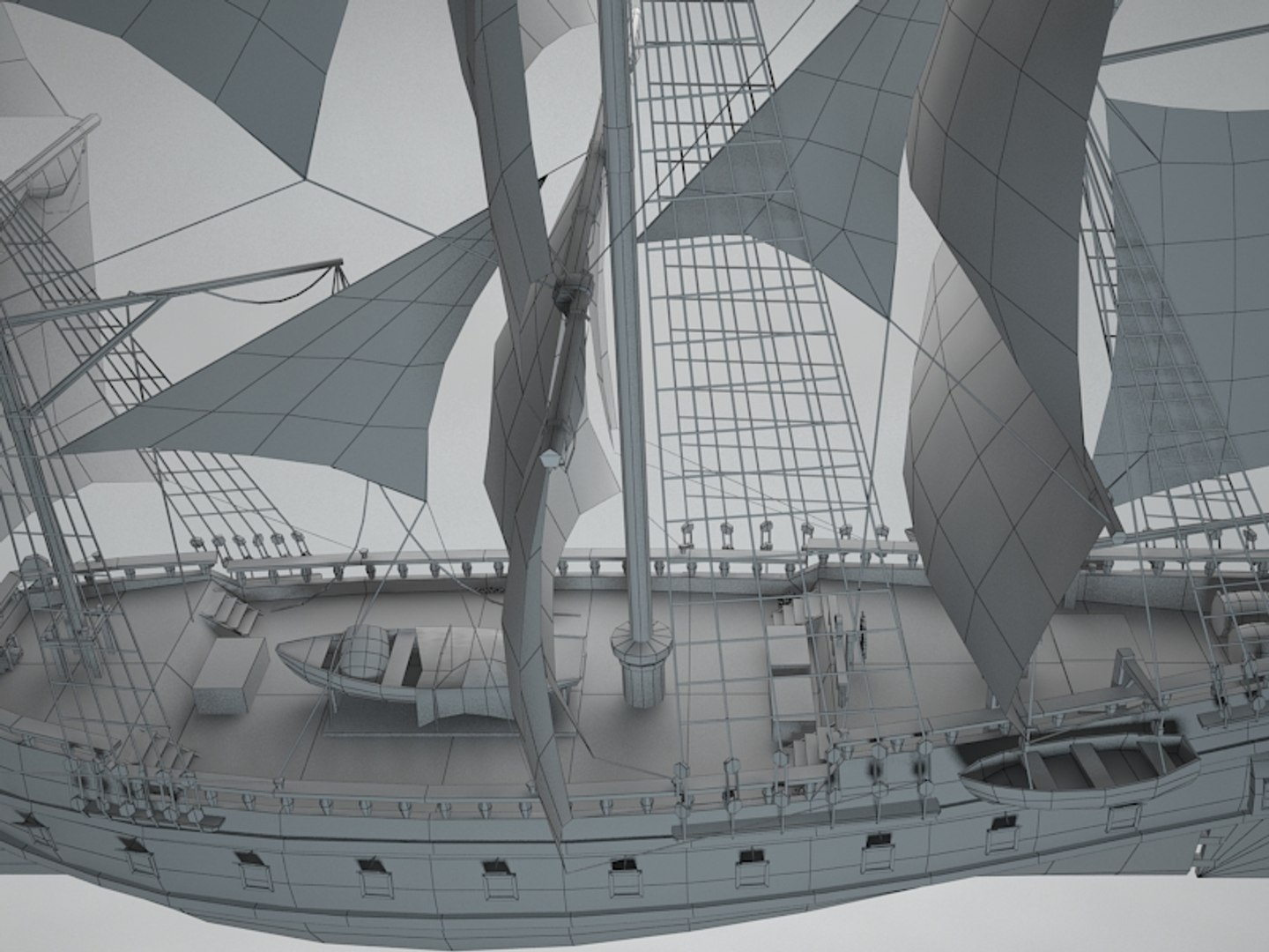 3D Unwrapped Brigantine - TurboSquid 1268444