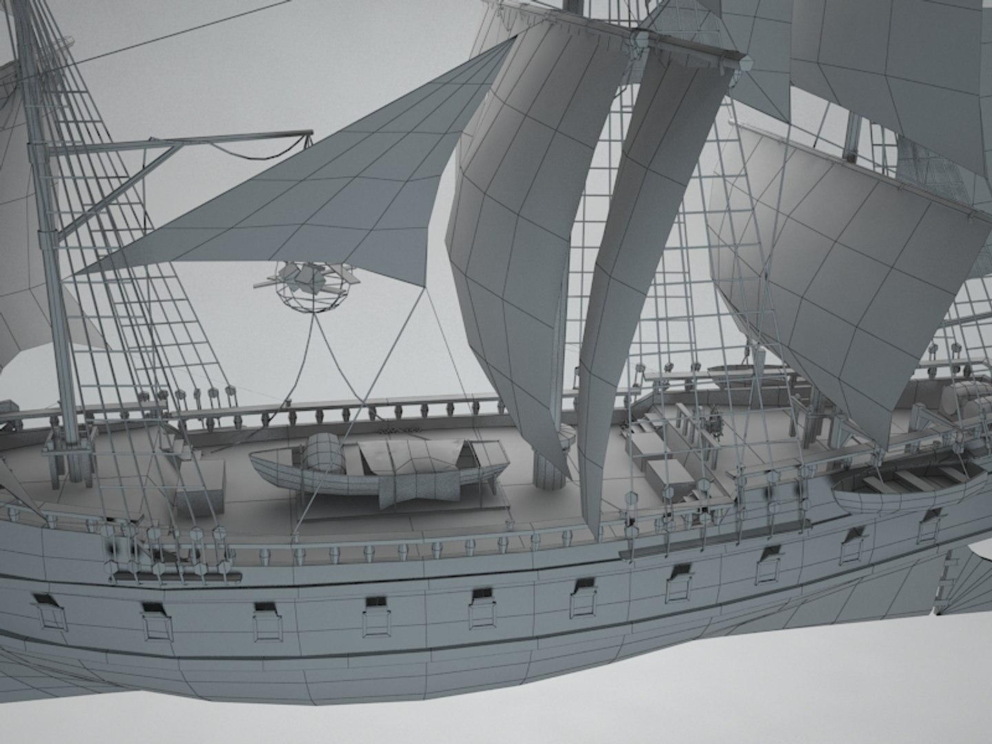 3D Unwrapped Brigantine - TurboSquid 1268444