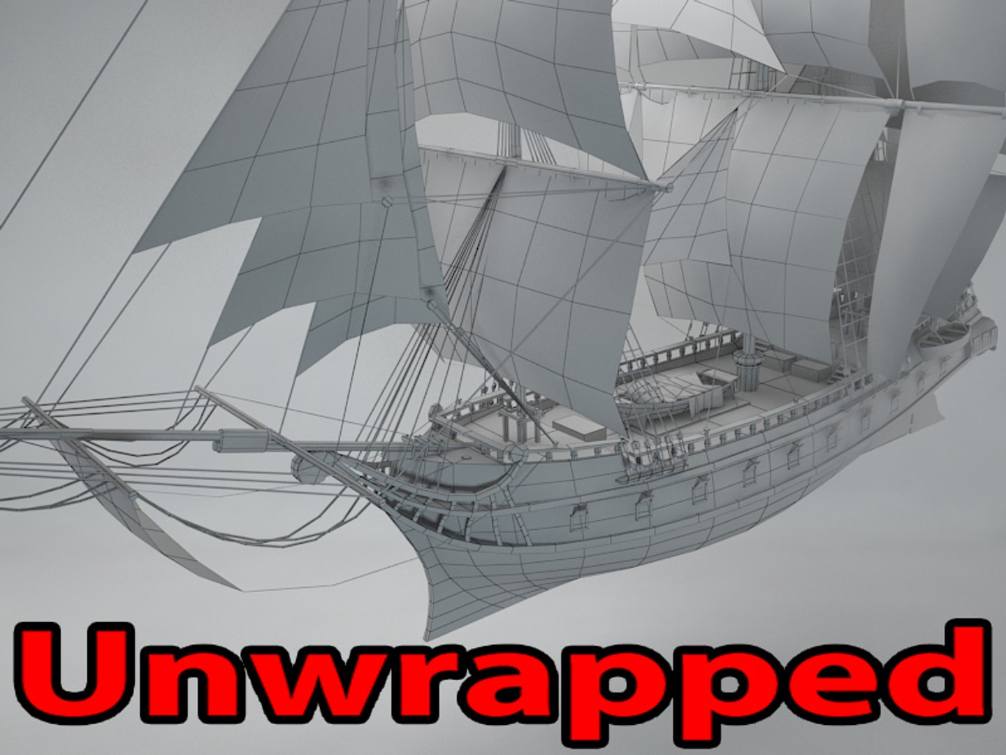 3D Unwrapped Brigantine - TurboSquid 1268444