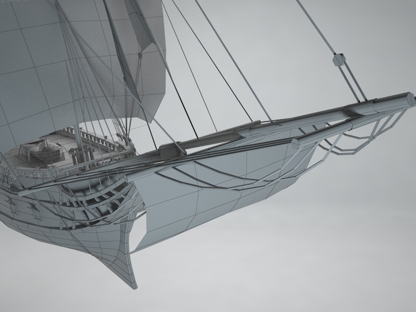 3D Unwrapped Brigantine - TurboSquid 1268444