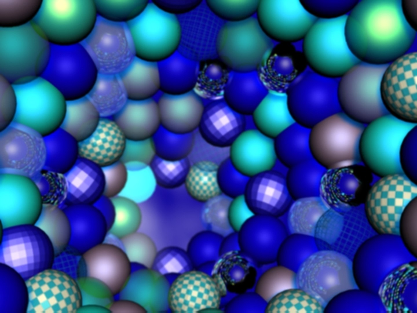 3d Model Blue Spheres Animate