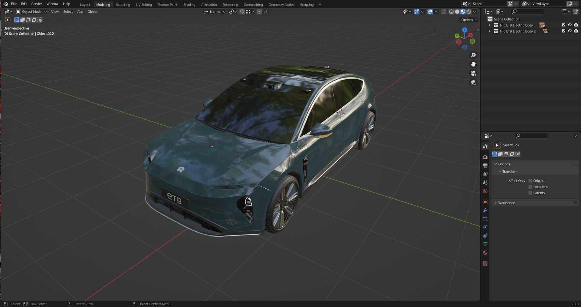 Nio ET9 Electric Car 3D Model 2025 Nebula Green 3D Model - TurboSquid ...