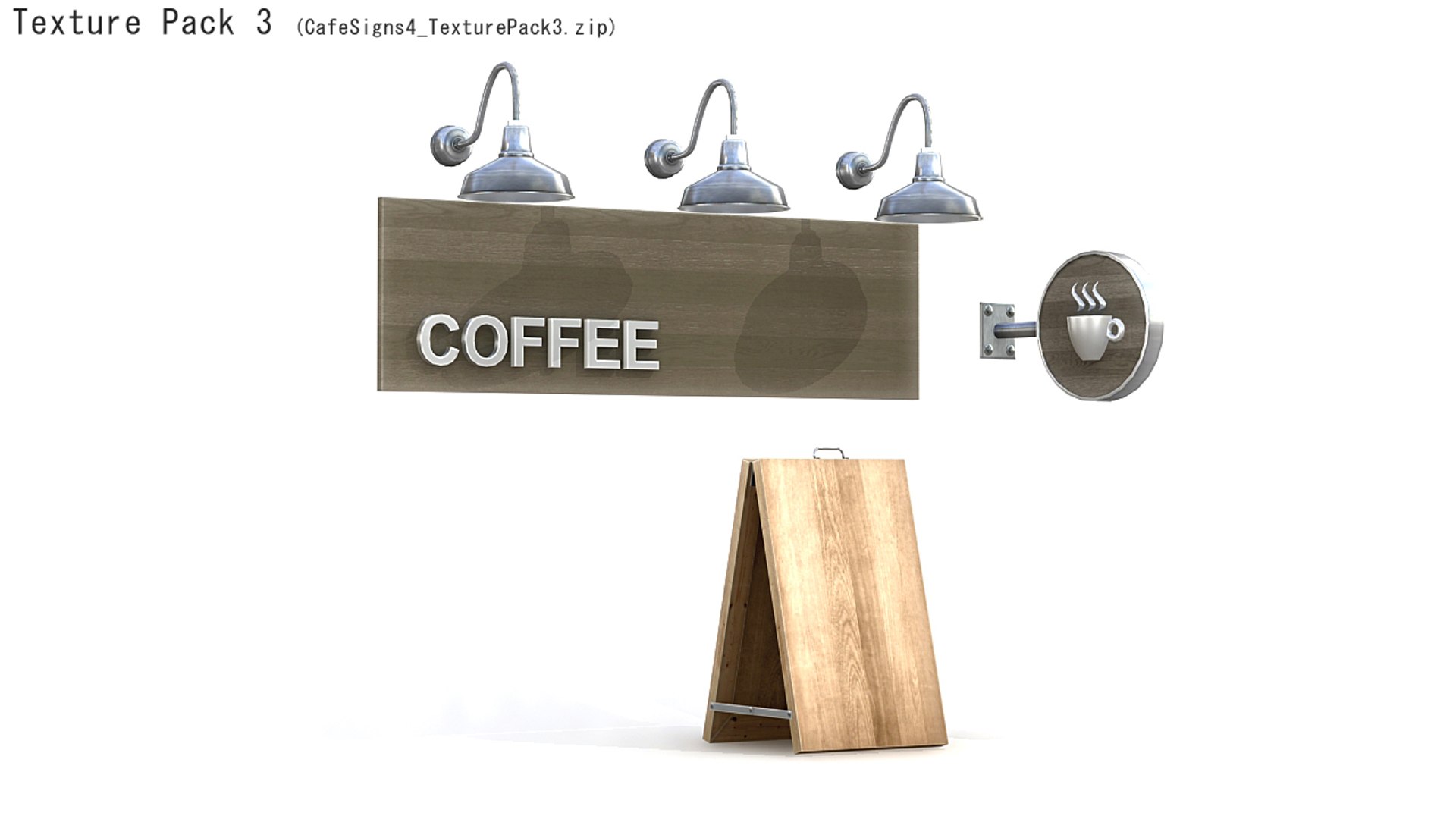 3D Cafe Signs - TurboSquid 1246136