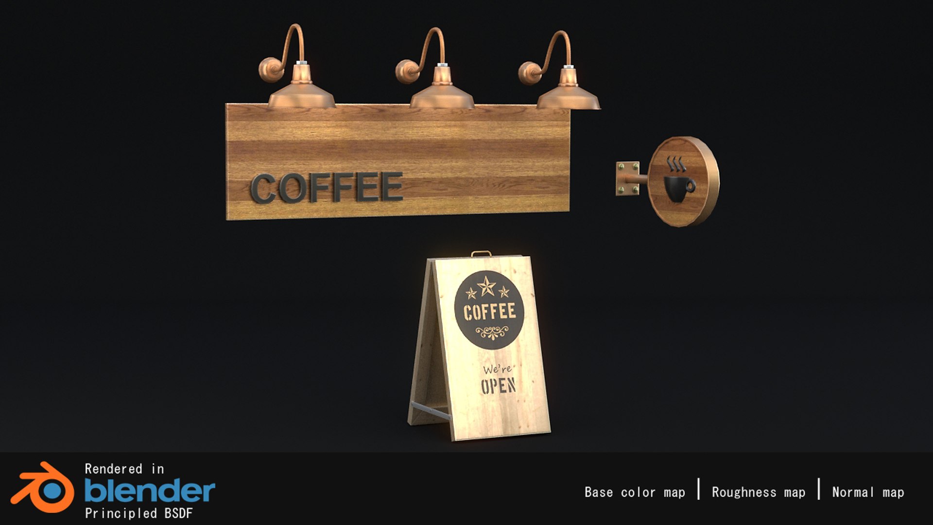3D Cafe Signs - TurboSquid 1246136