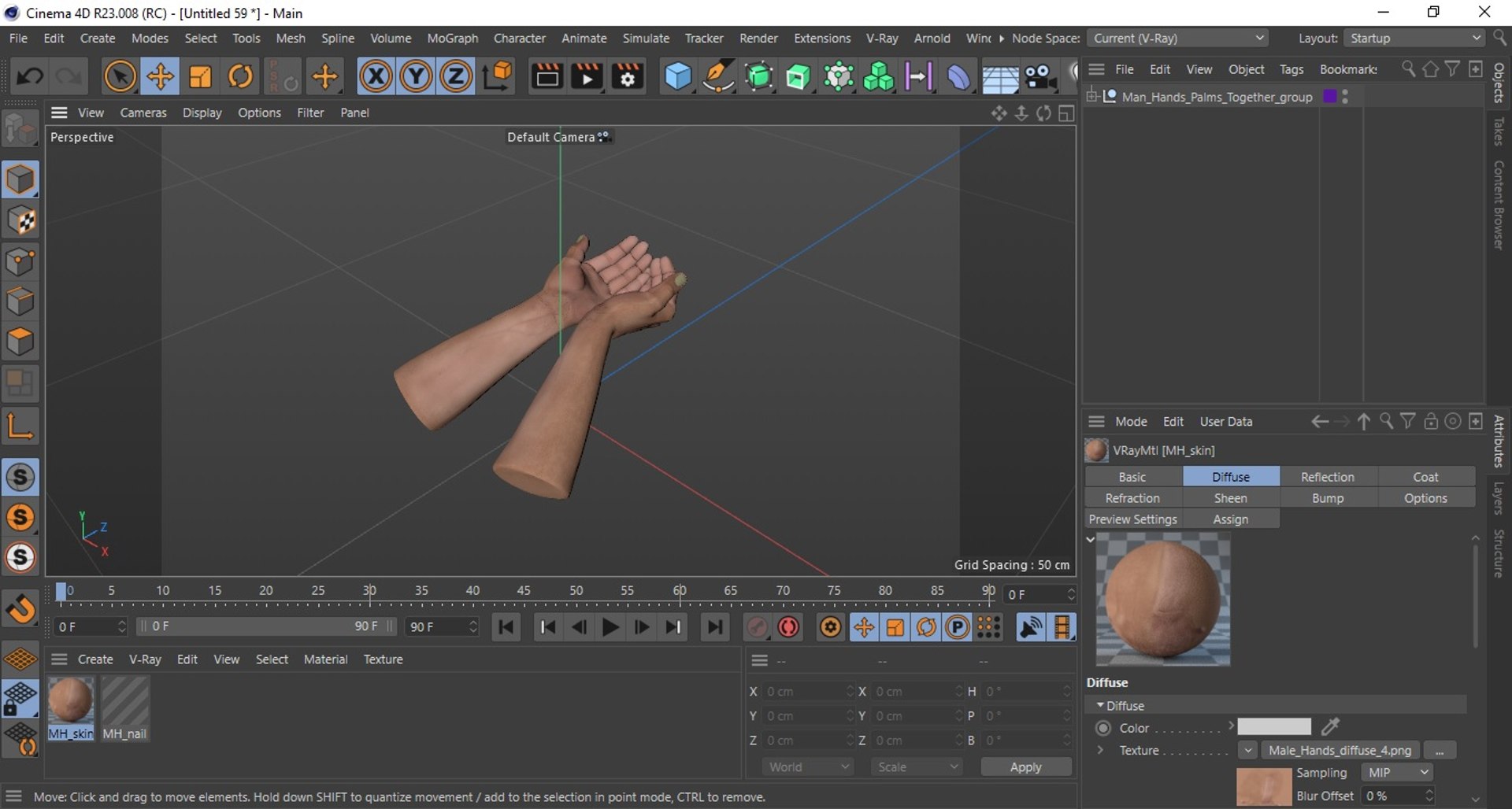 3D Man Hands Palms Together Model - TurboSquid 2384458