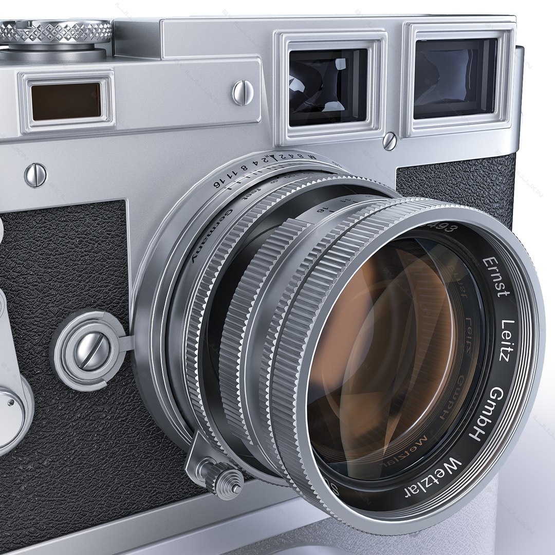 3d model of retro photo camera leica