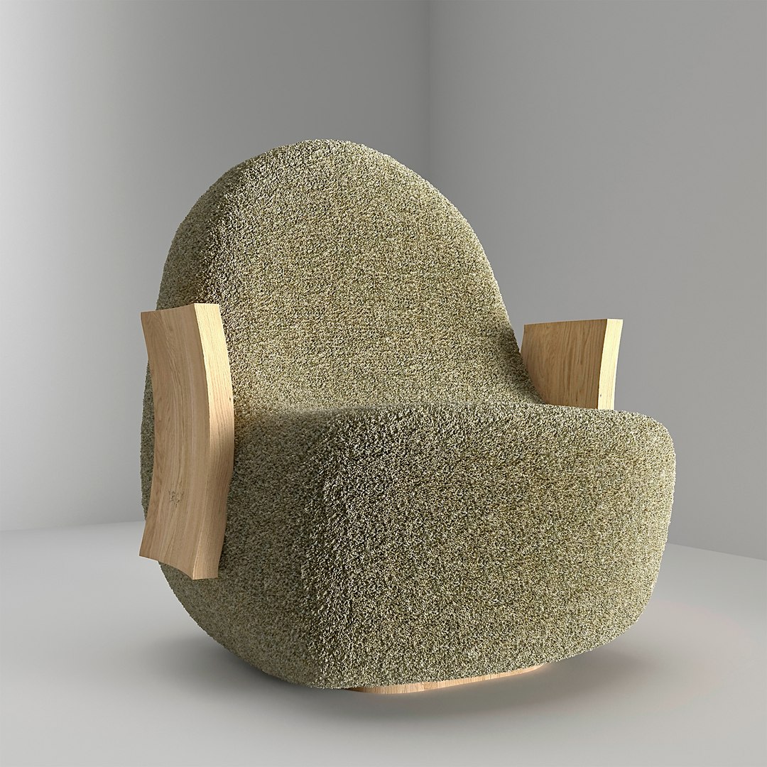 3D Soft fur armchair model - TurboSquid 2011685