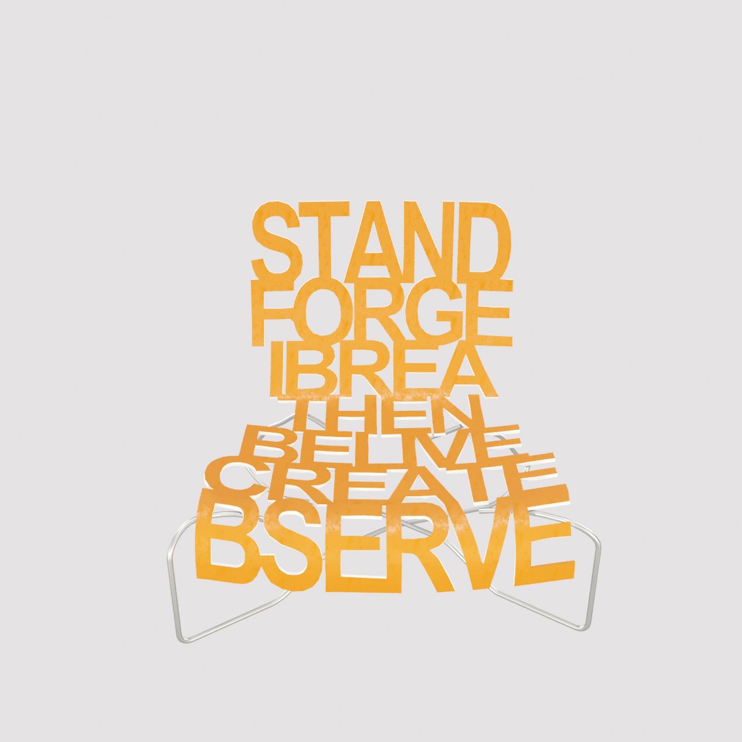 3D chair inscriptions design - TurboSquid 1275691