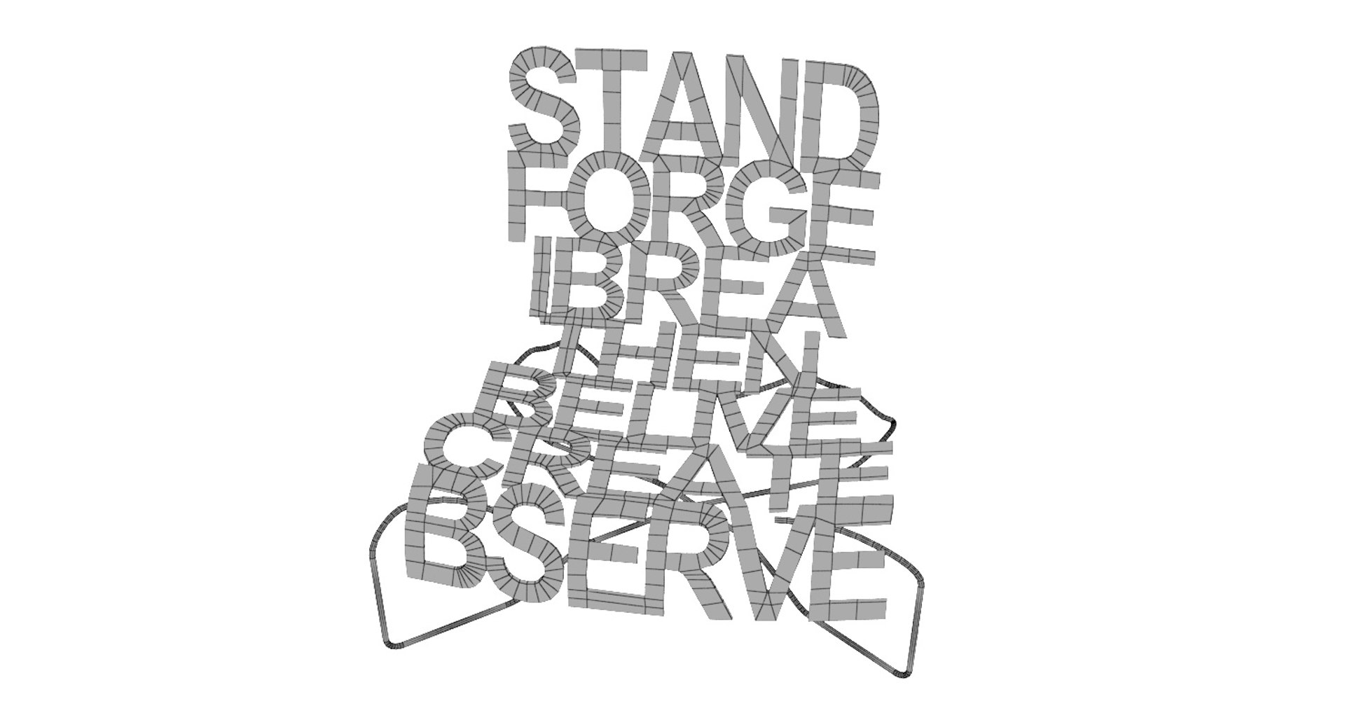 3D chair inscriptions design - TurboSquid 1275691