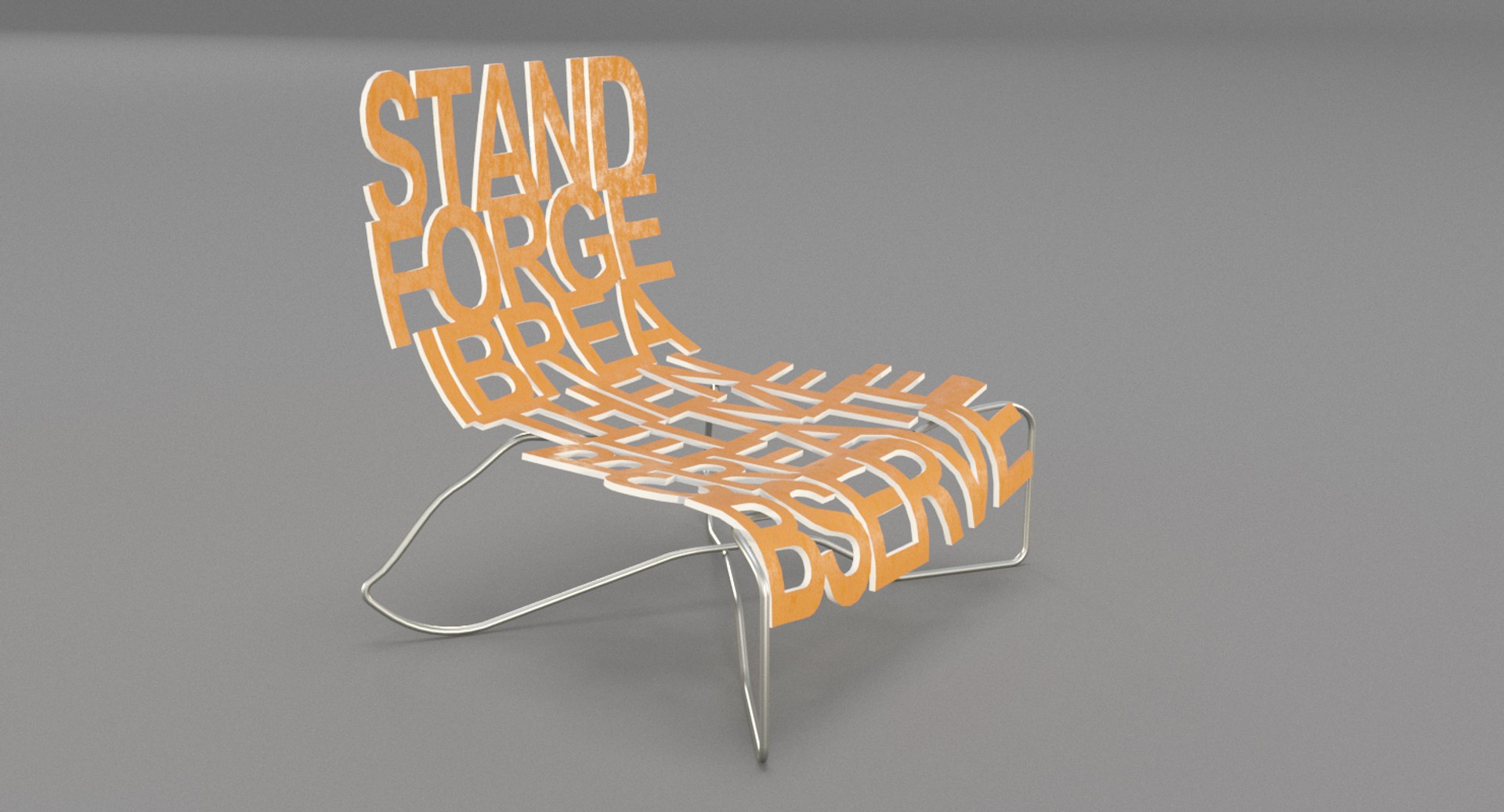 3D chair inscriptions design - TurboSquid 1275691