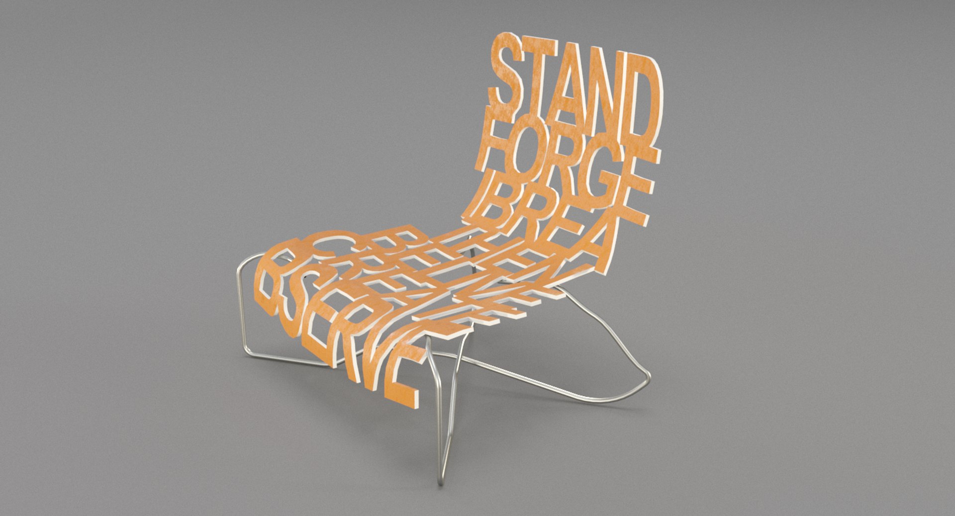 3D chair inscriptions design - TurboSquid 1275691