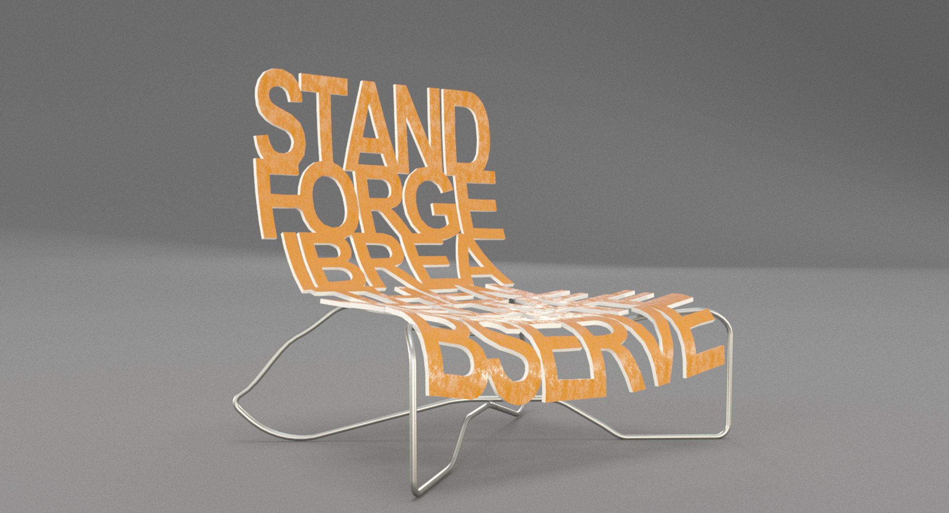 3D chair inscriptions design - TurboSquid 1275691