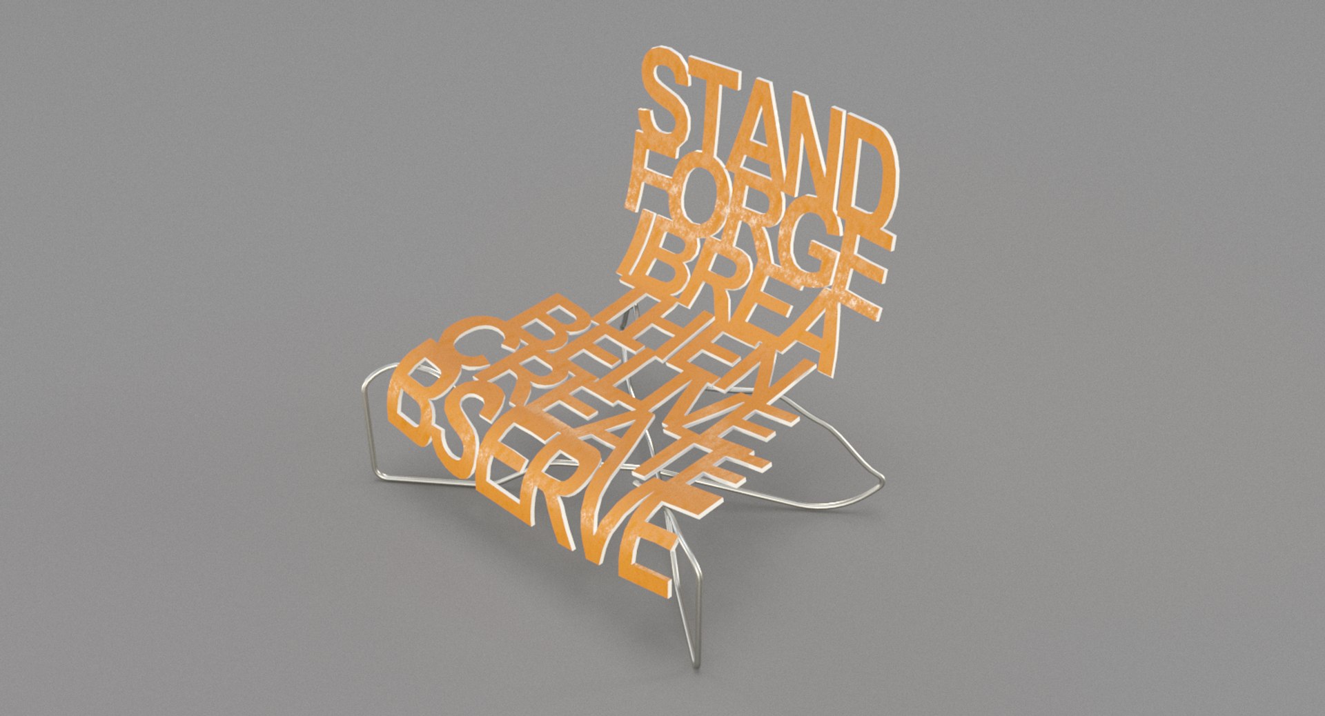 3D chair inscriptions design - TurboSquid 1275691