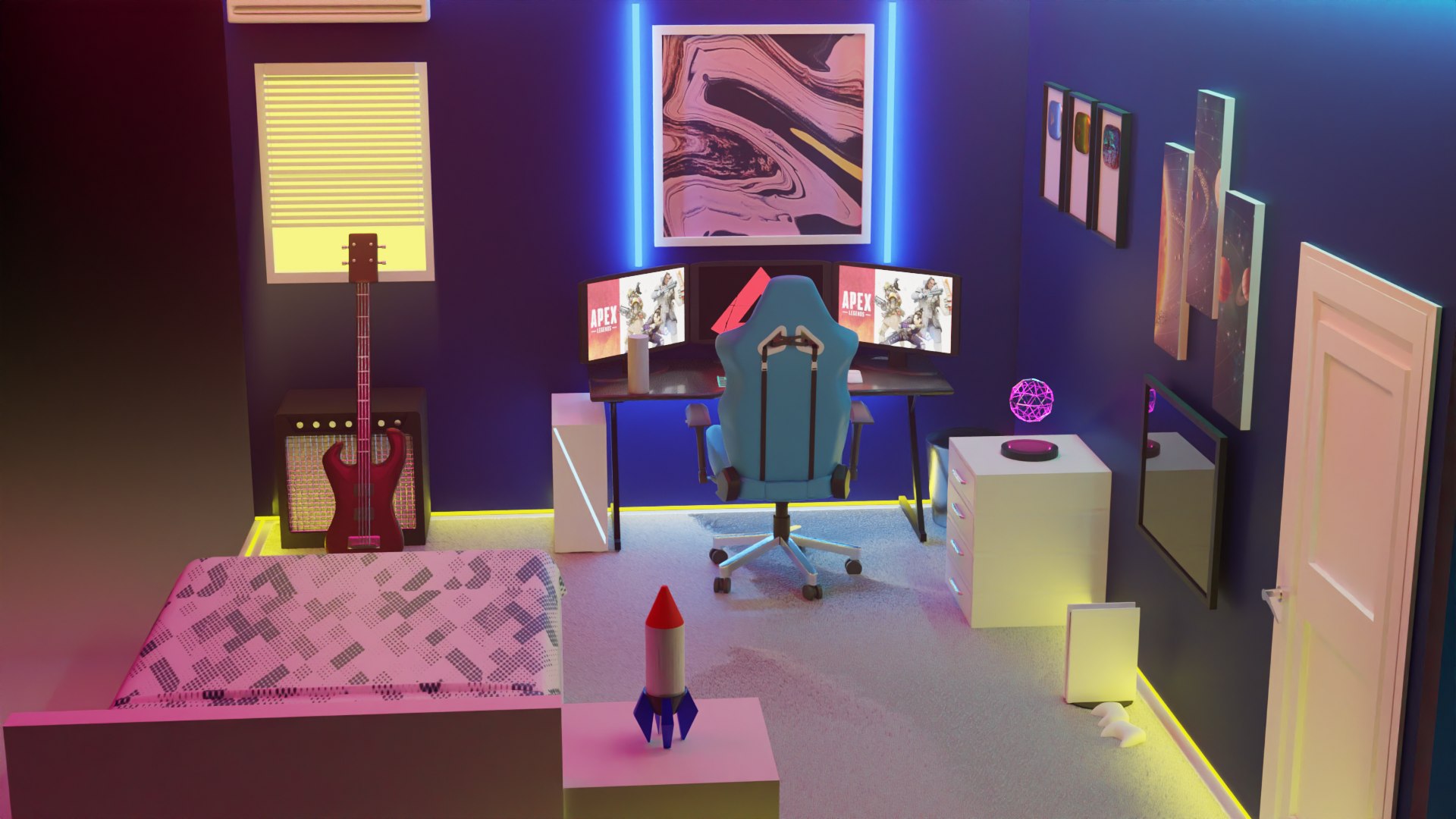 Cyberpunk Bedroom 3D Model - TurboSquid 2020546