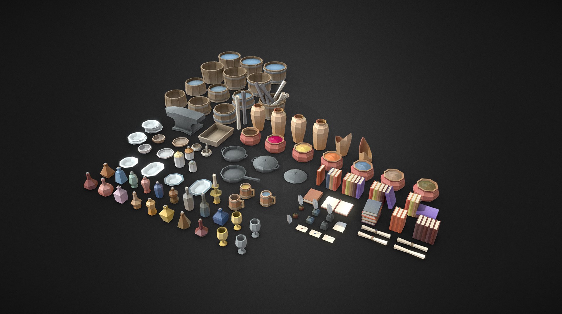Lowpoly Medieval Props Bundle 3D - TurboSquid 2239823