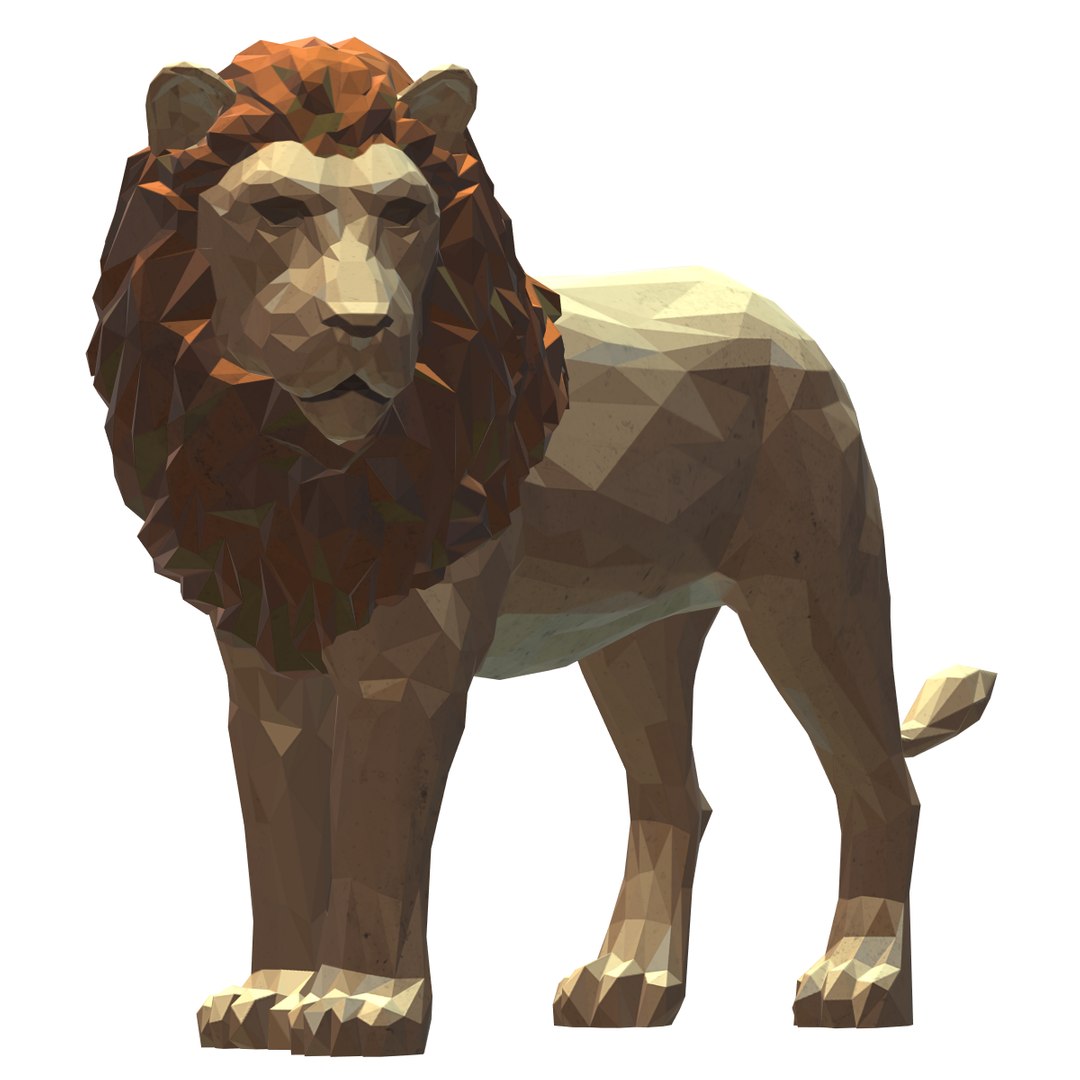 3D Lion - Low Poly Model - TurboSquid 2410876