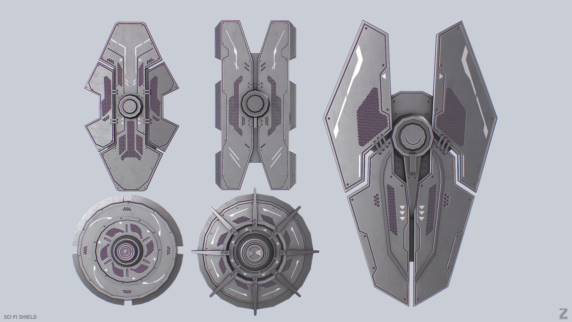 3D Sci fi shield collection - TurboSquid 2167041