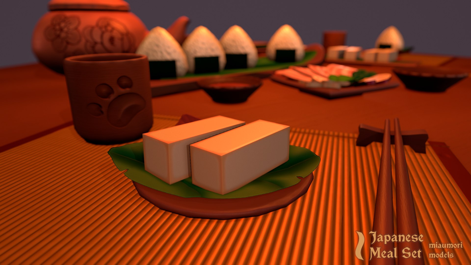 Japanese Meal Set - Stylized 3D Model - TurboSquid 1992289