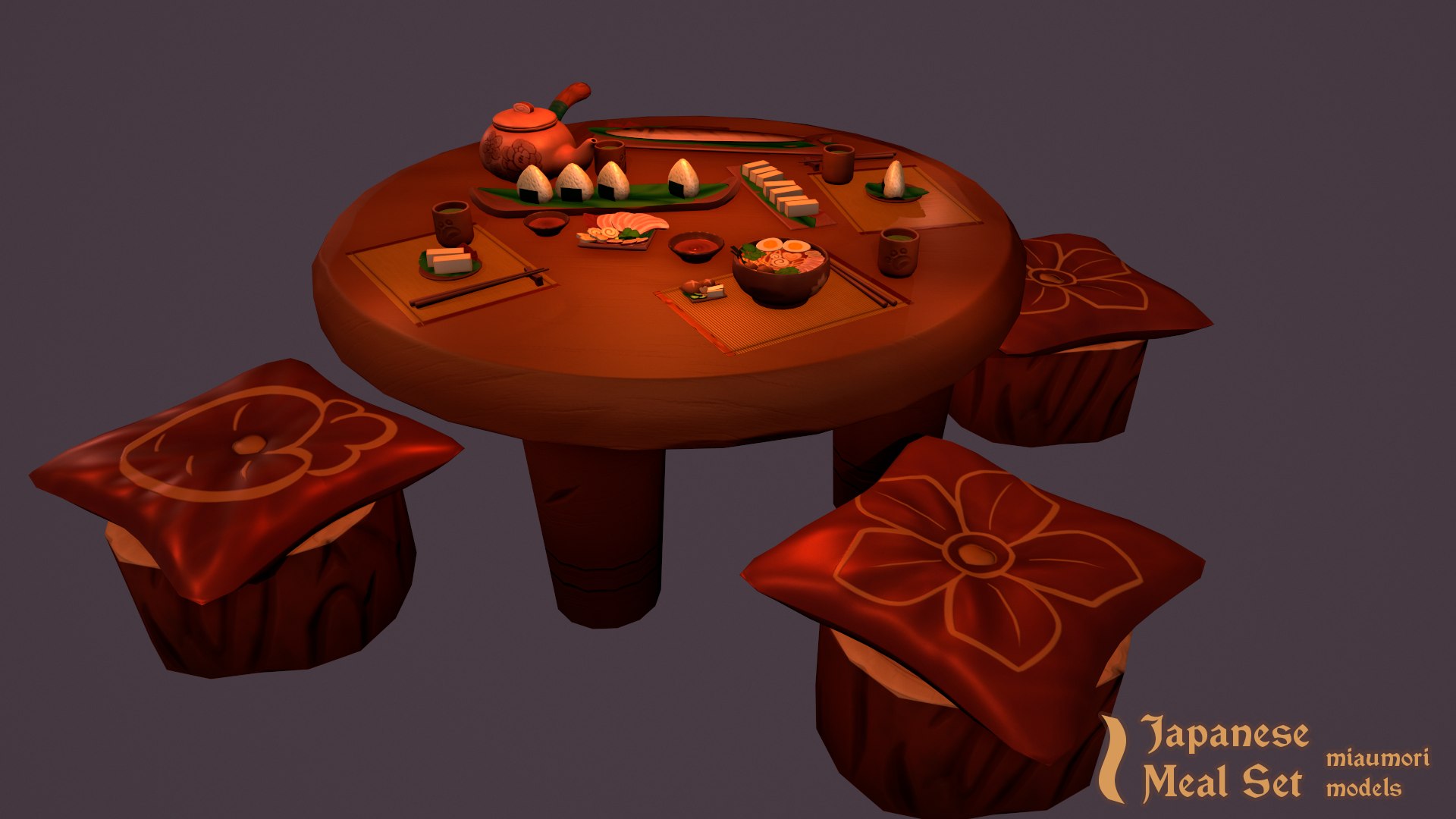 Japanese Meal Set - Stylized 3D Model - TurboSquid 1992289