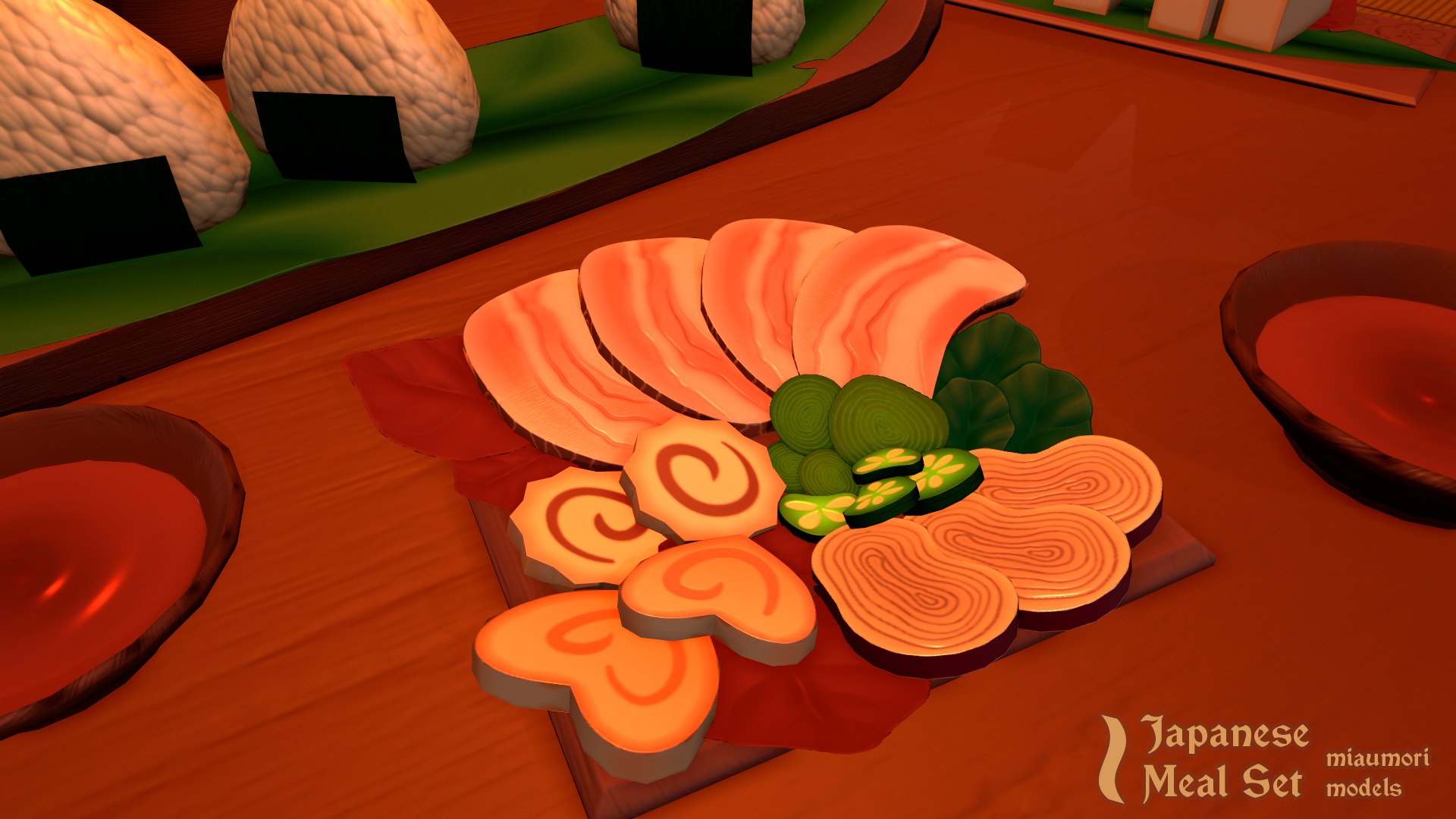 Japanese Meal Set - Stylized 3D Model - TurboSquid 1992289