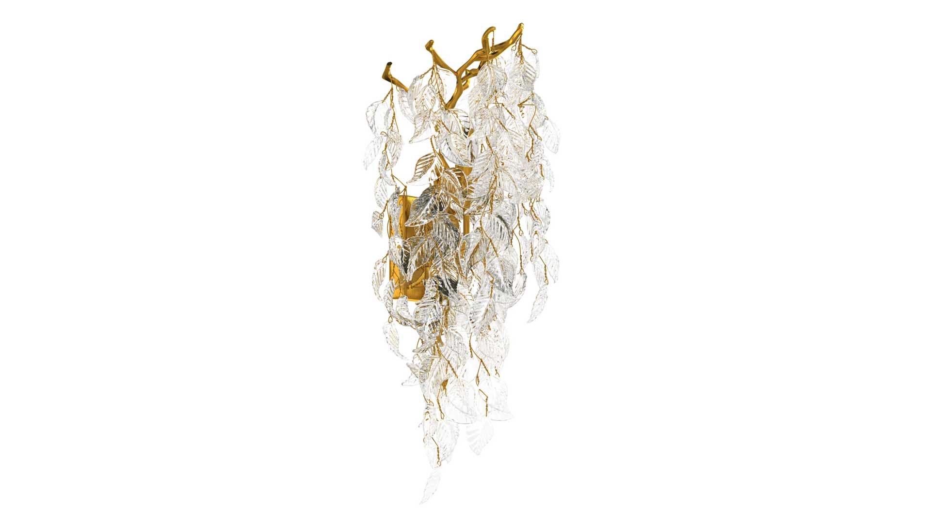 Restoration Hardware Arabella Glass Sconce Aged Brass 3D Model ...