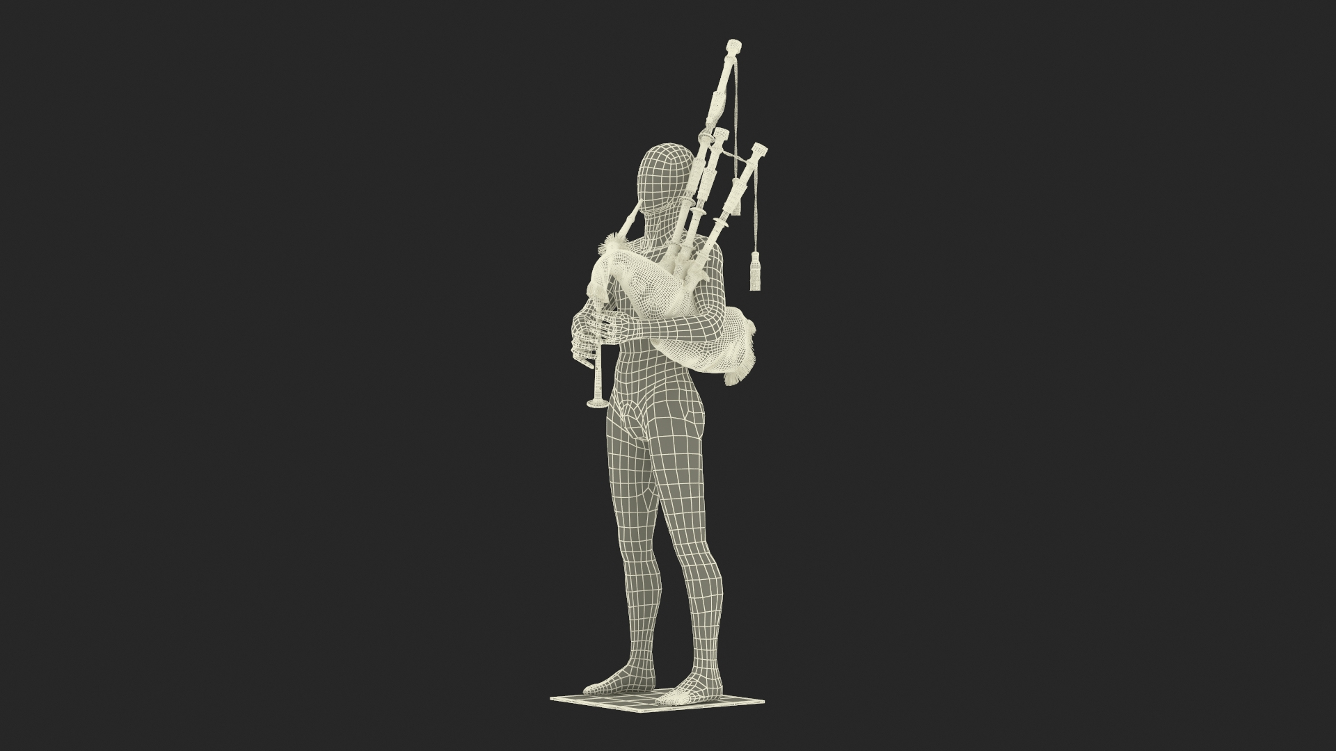 Mannequin With Scottish Green Bagpipes Model - TurboSquid 2230762