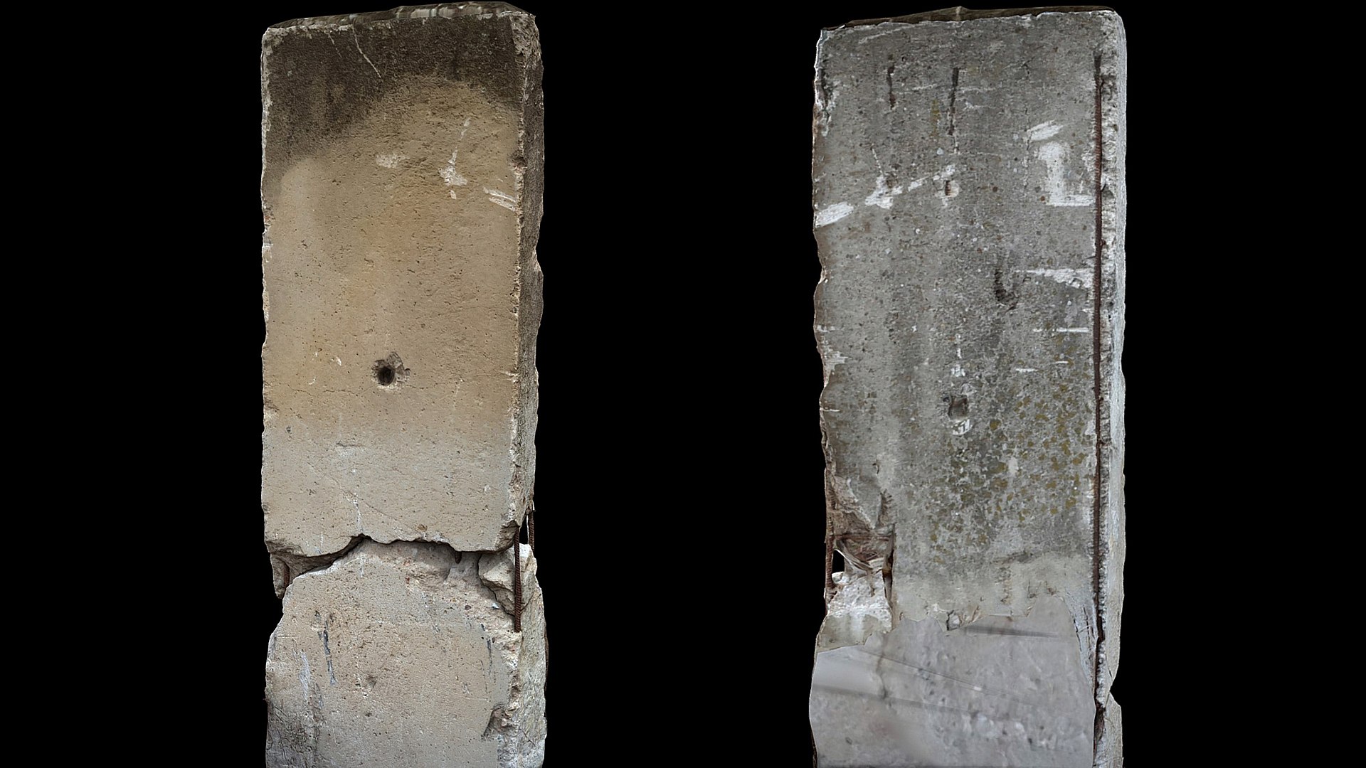 Concrete Slab Stand Fence Broken Debris Photogrammetry 3D Model ...